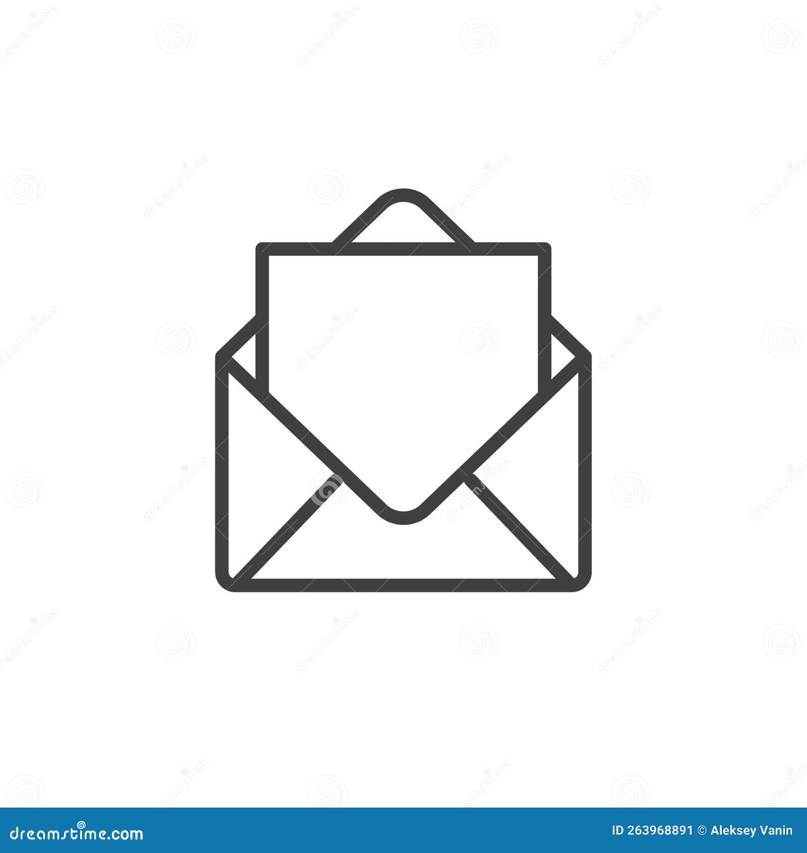 Receive email line icon stock vector. Illustration of linear - 263968891