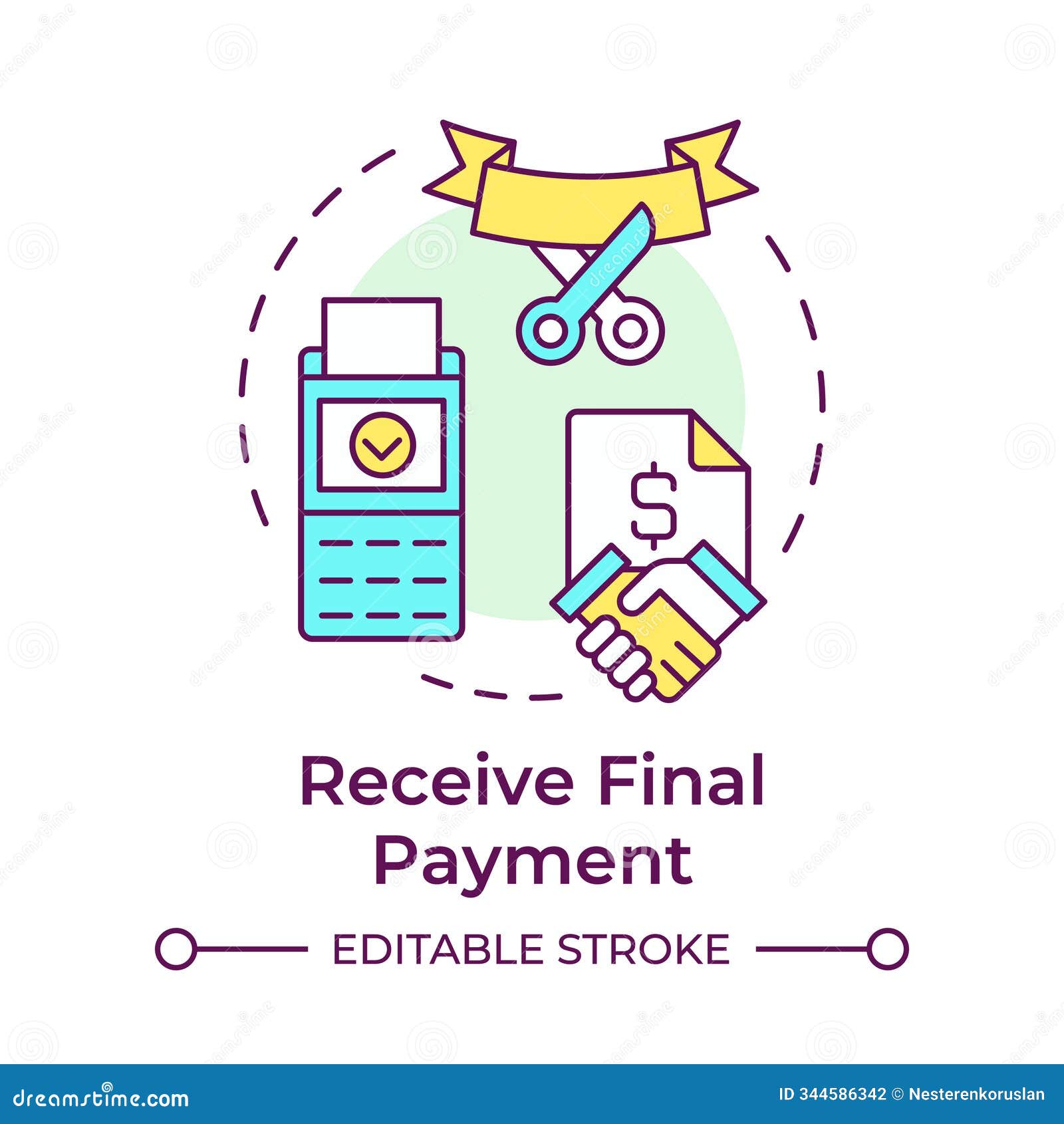 Receive Final Payment Multi Color Concept Icon Stock Illustration ...