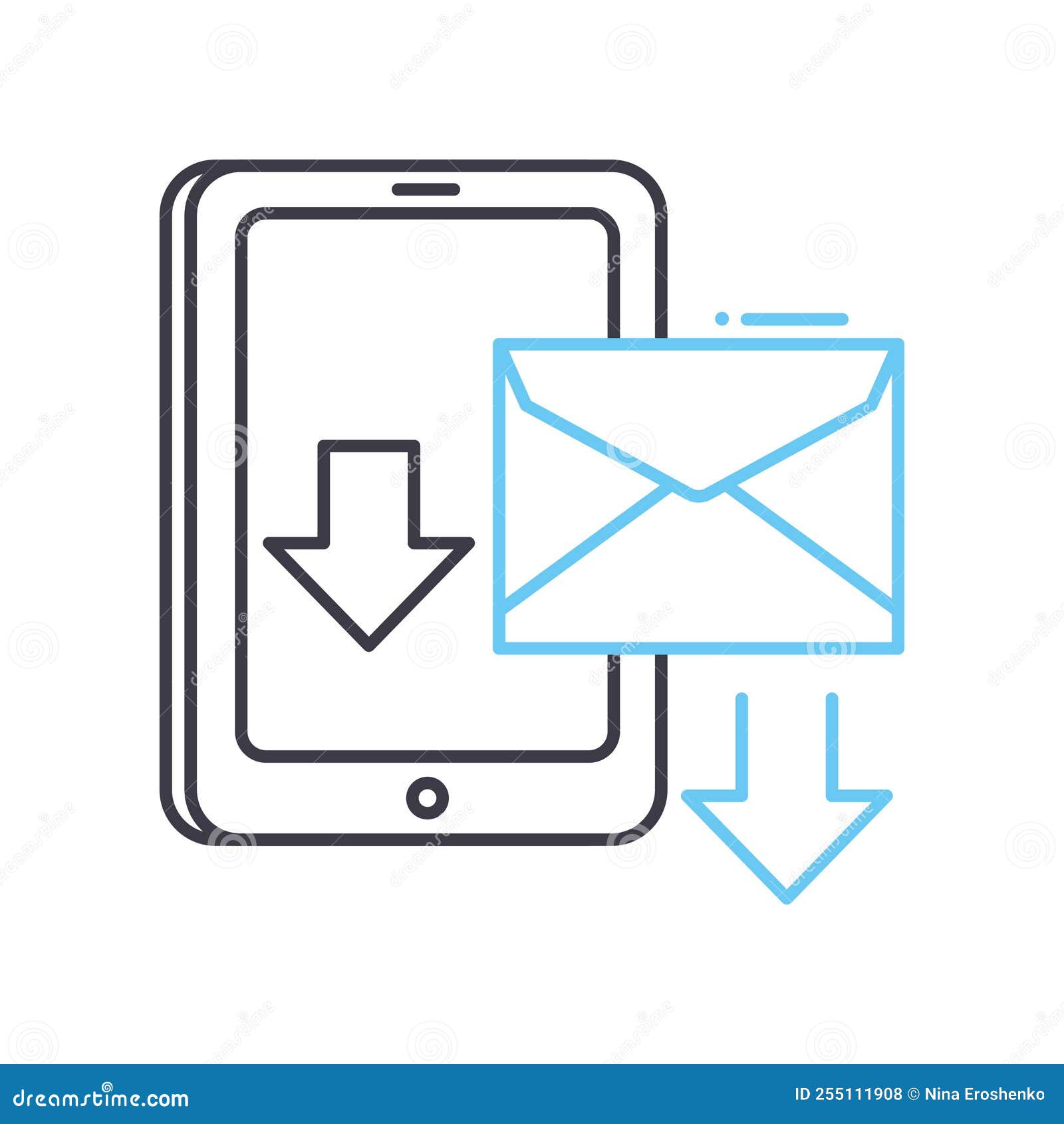 Receive Mail Line Icon, Outline Symbol, Vector Illustration, Concept ...