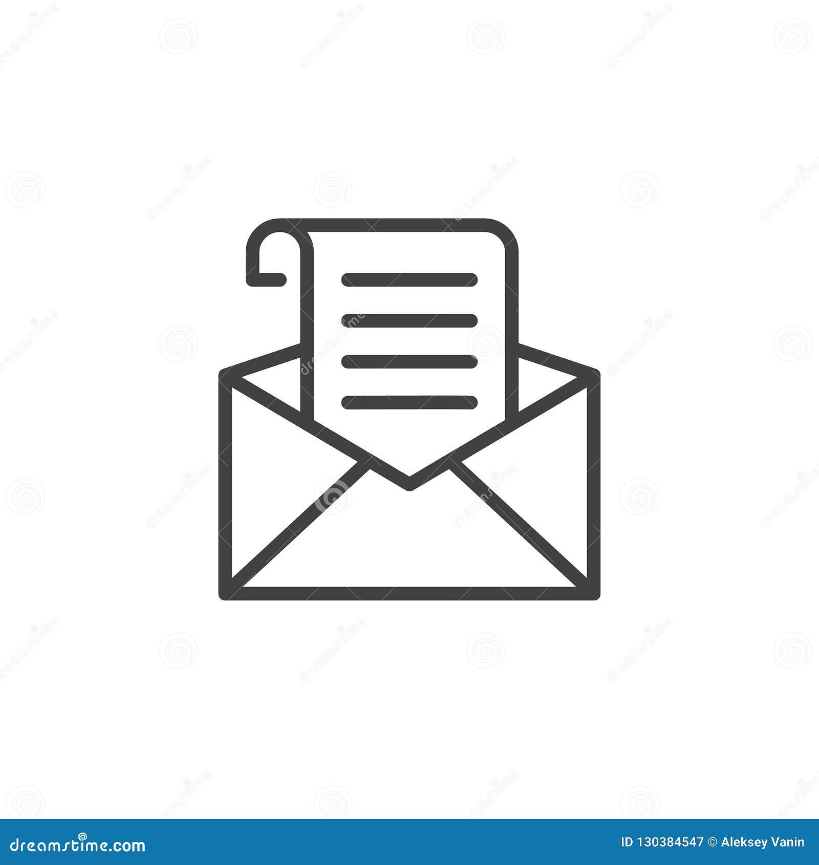 Receive mail outline icon stock vector. Illustration of sign - 130384547