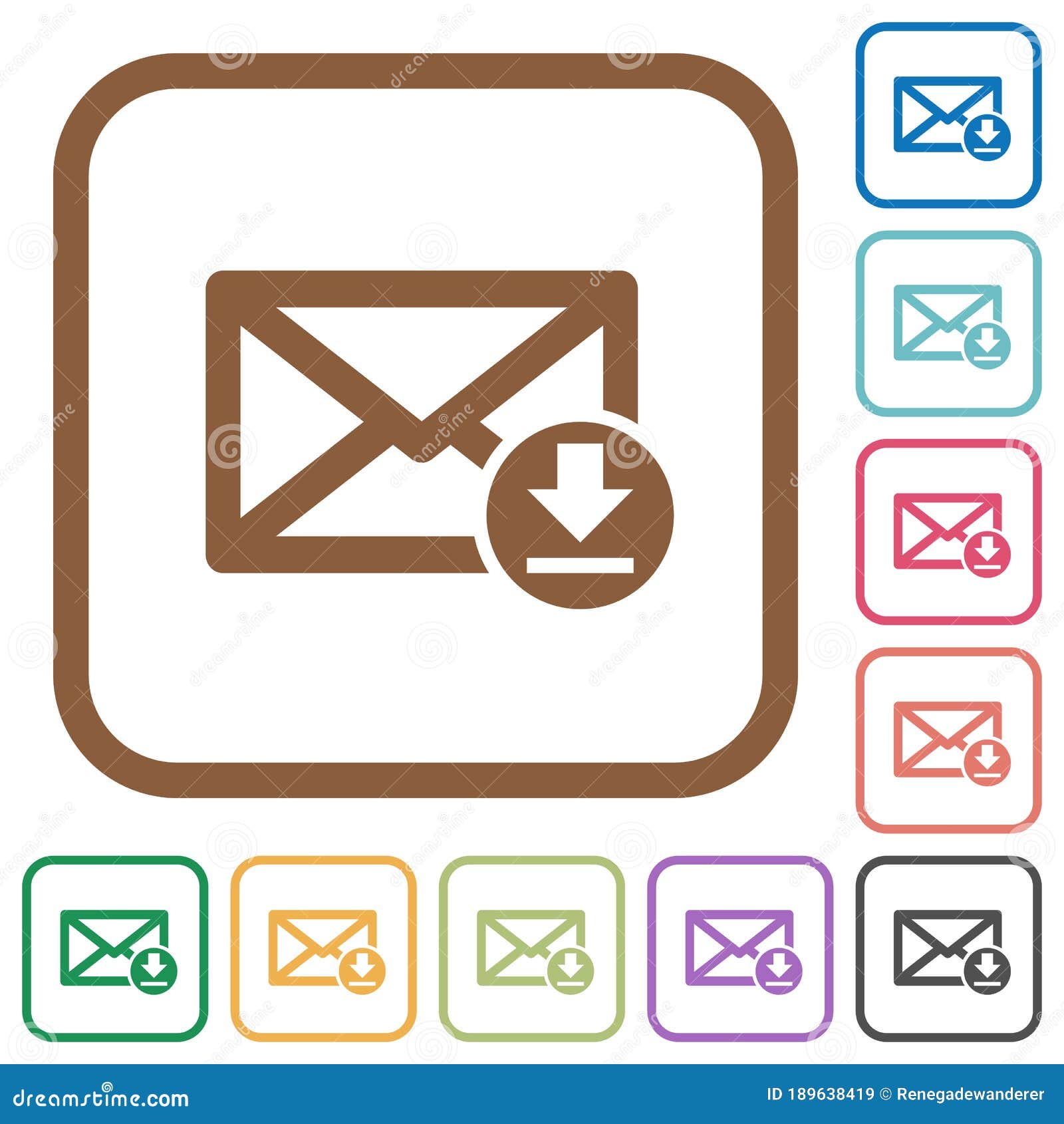 Receive mail simple icons stock vector. Illustration of communication ...