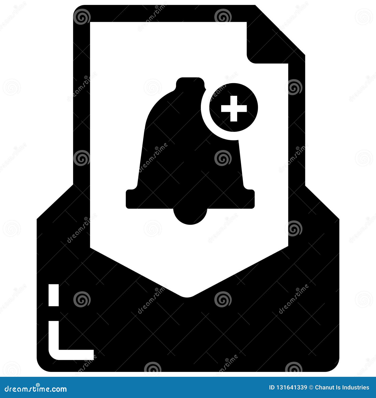 Receive Notification Solid Illustration Stock Vector - Illustration of ...