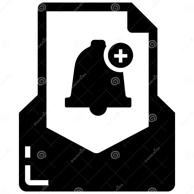 Receive Notification Solid Illustration Stock Vector - Illustration of ...