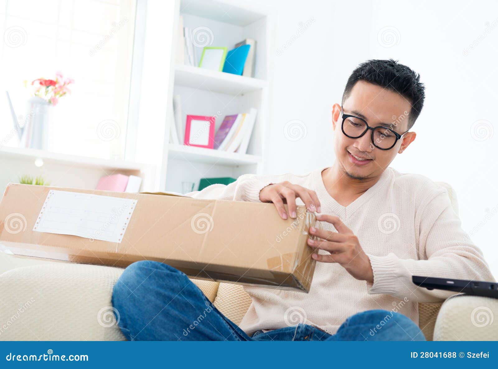 Received an express parcel stock photo. Image of adult - 28041688