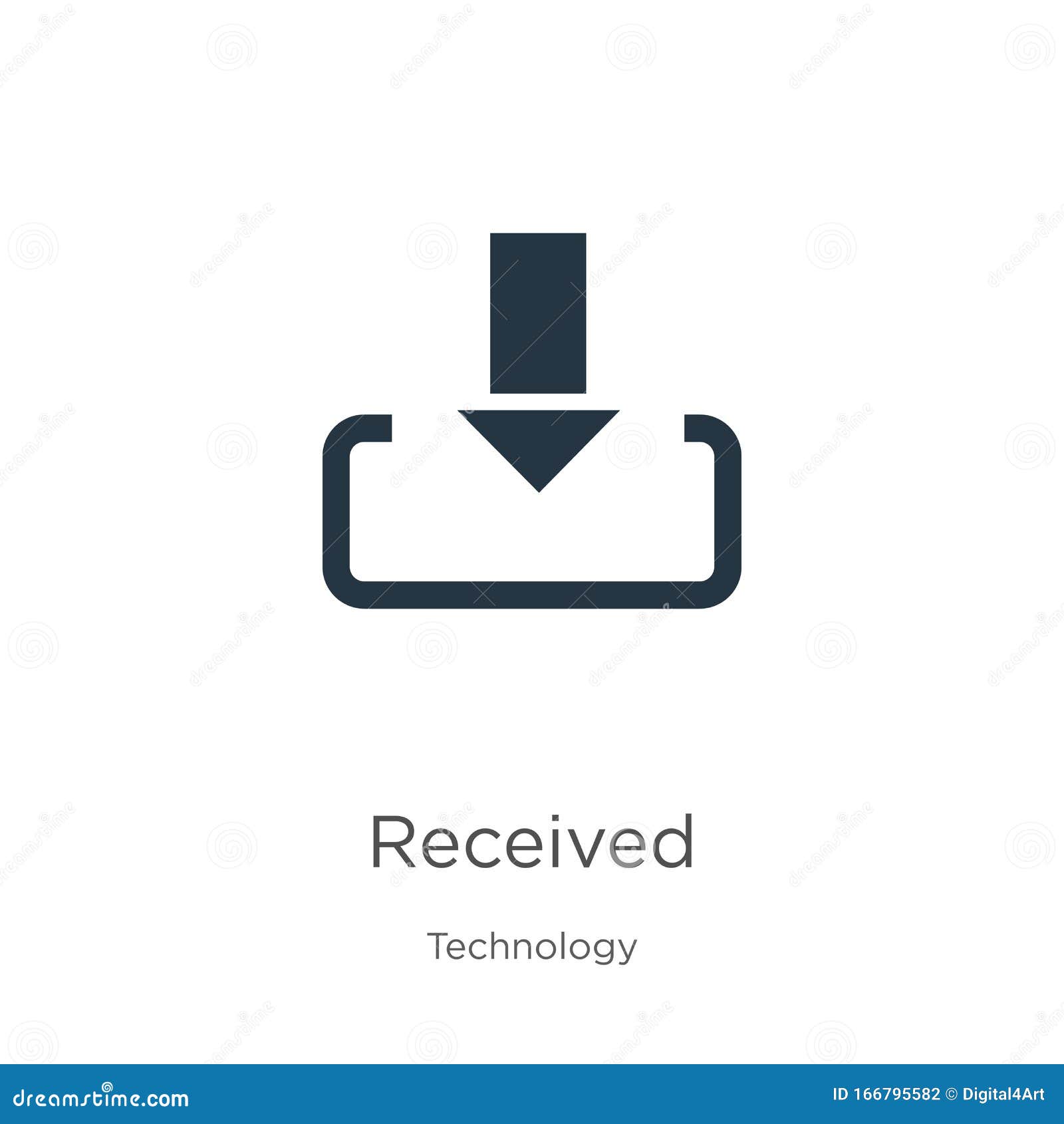 Received Icon Vector. Trendy Flat Received Icon from Technology ...