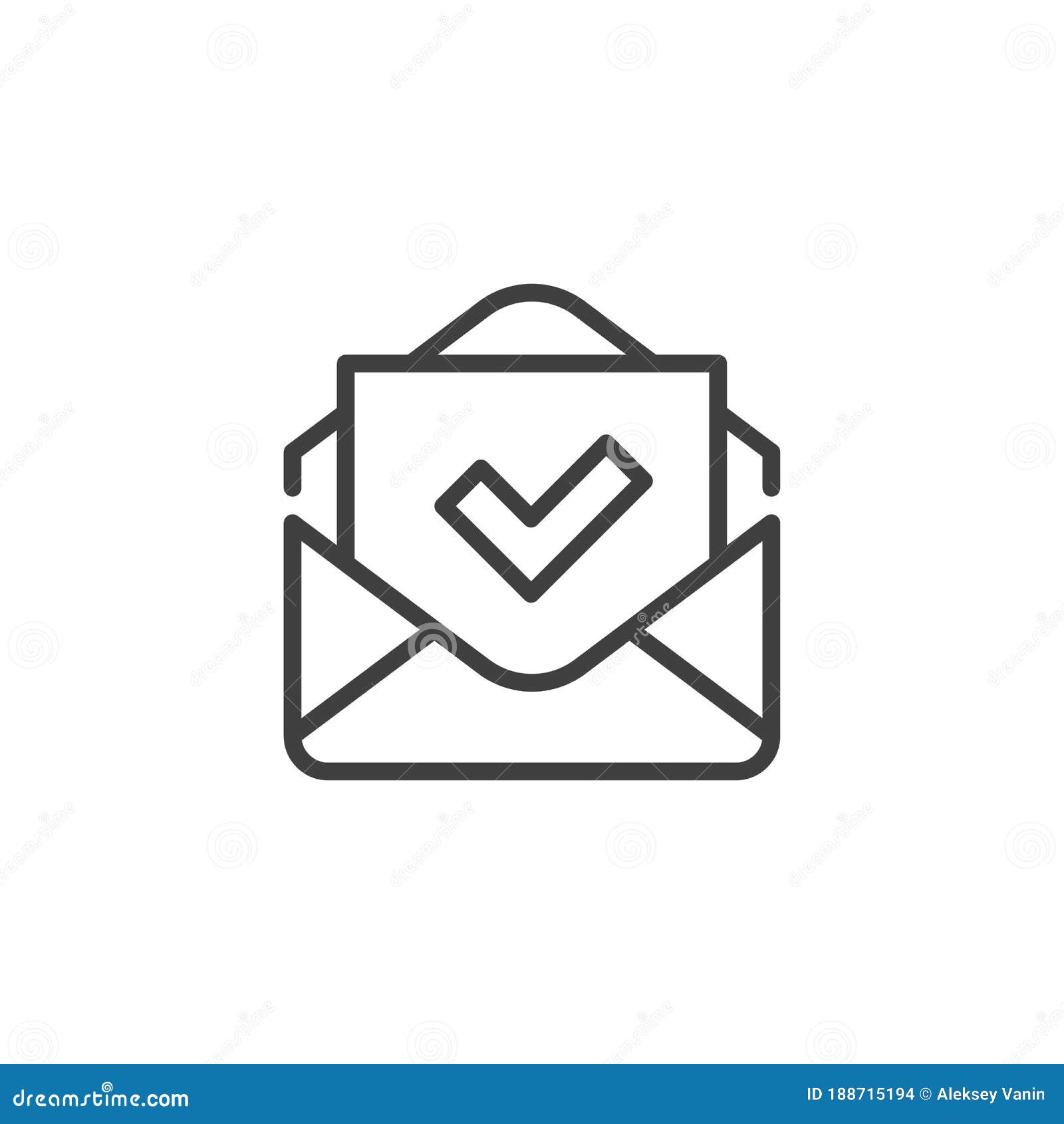Received mail line icon stock vector. Illustration of mark - 188715194