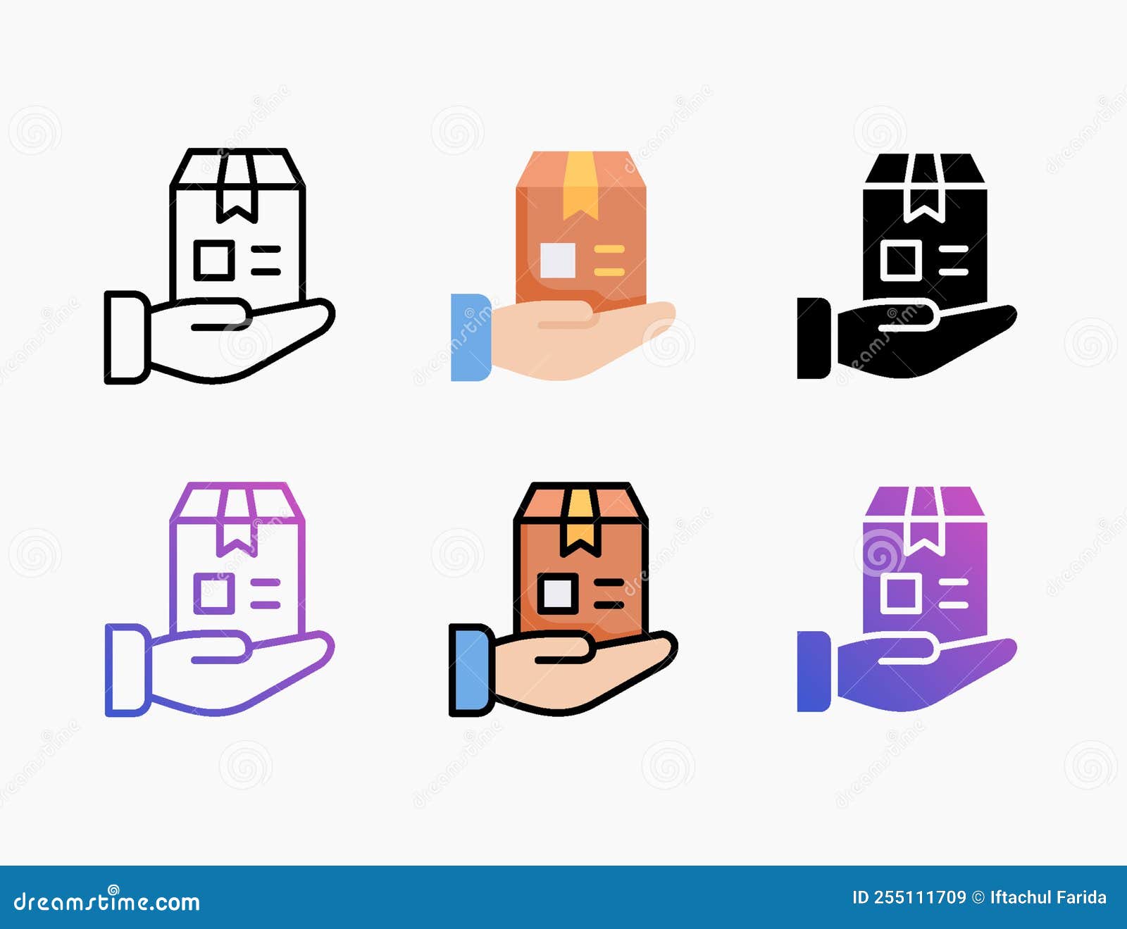 Received Package Icon Set with Different Styles. Stock Image ...