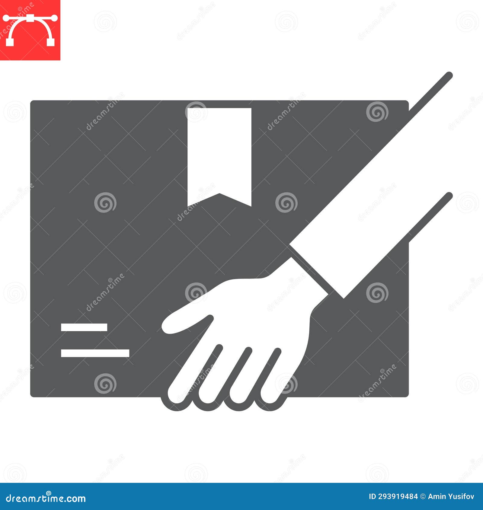Received parcel glyph icon stock vector. Illustration of graphic ...