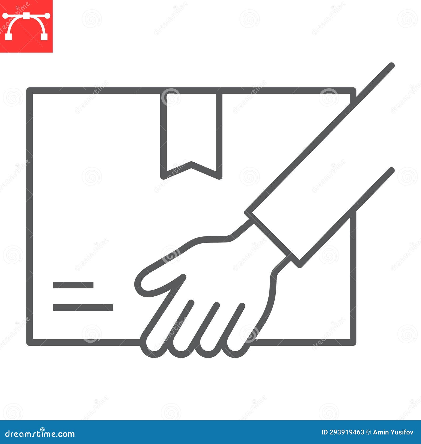 Received parcel line icon stock vector. Illustration of post - 293919463