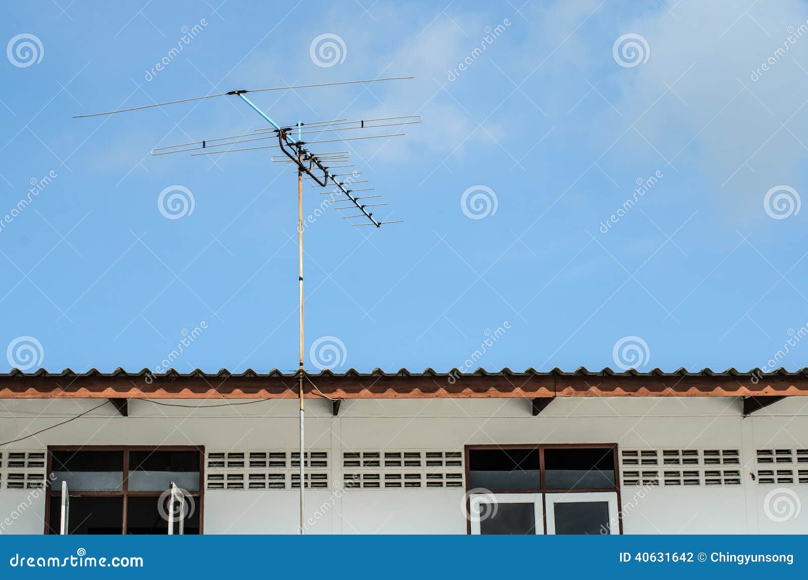 Receiver Antenna, Protected Against The Weather By A Radome, At The ...