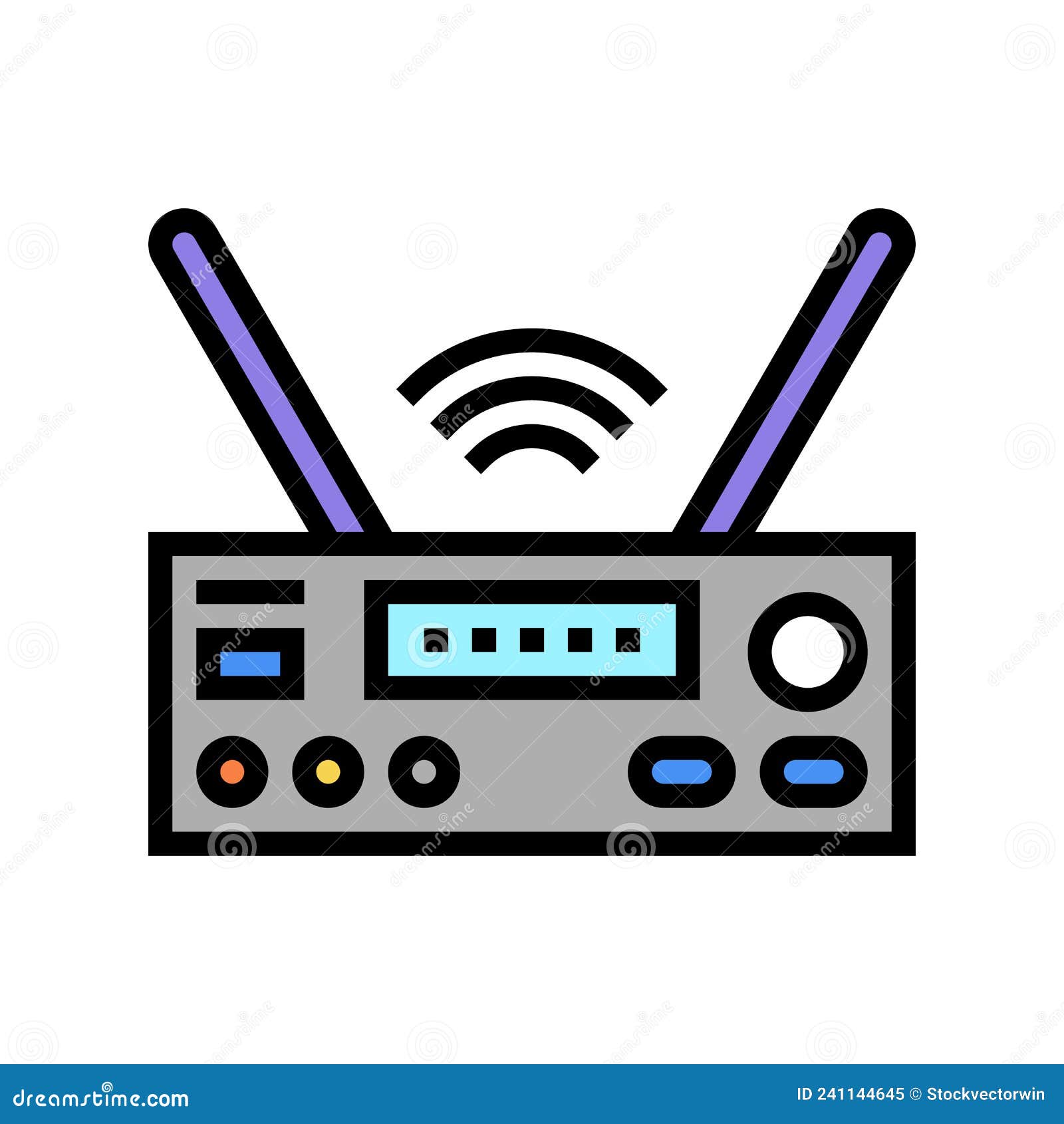 Receiver Electronic Technology Color Icon Vector Illustration Stock ...