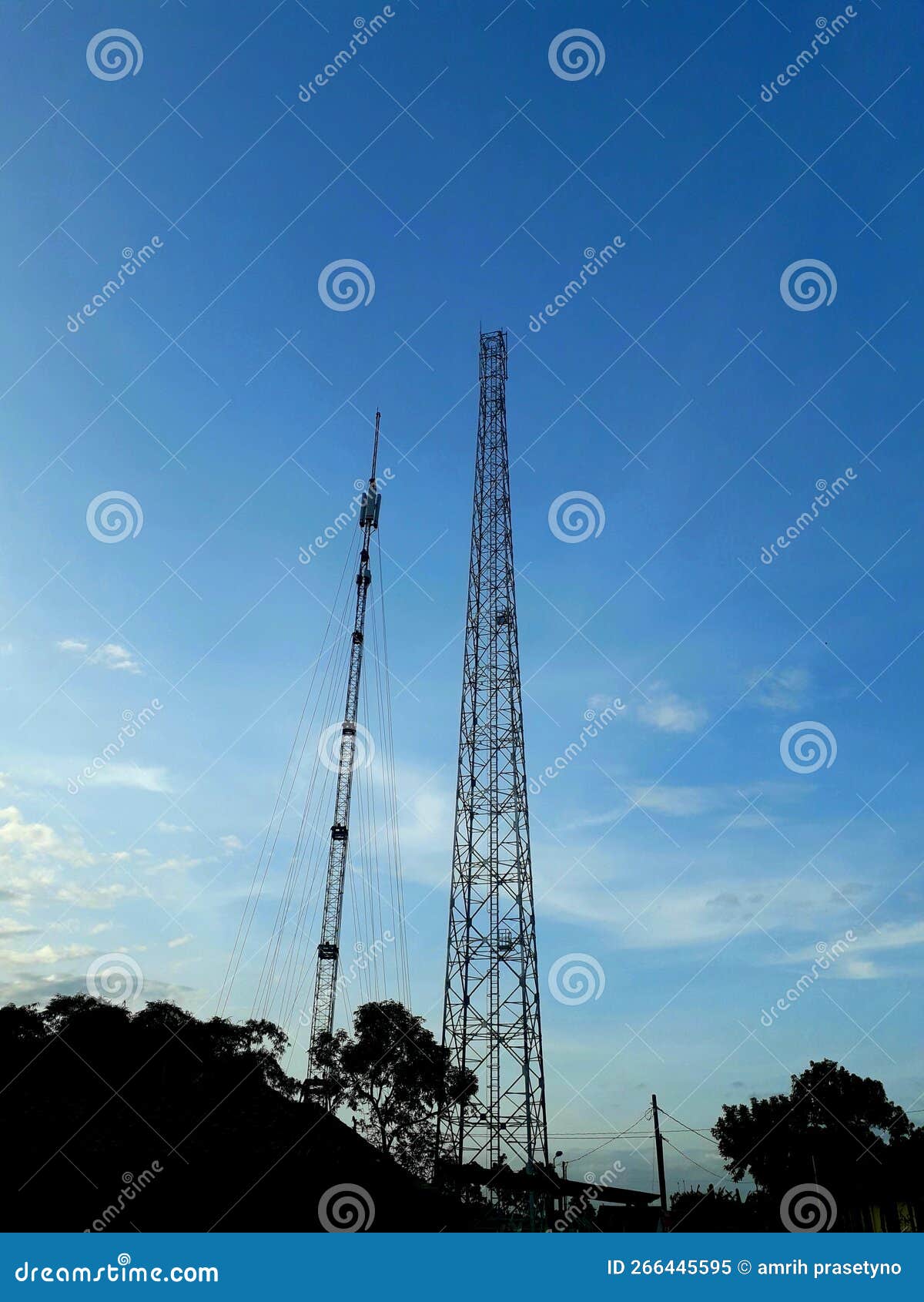 Receiver Tower Stand with Blue Sky As a Background Stock Image - Image ...
