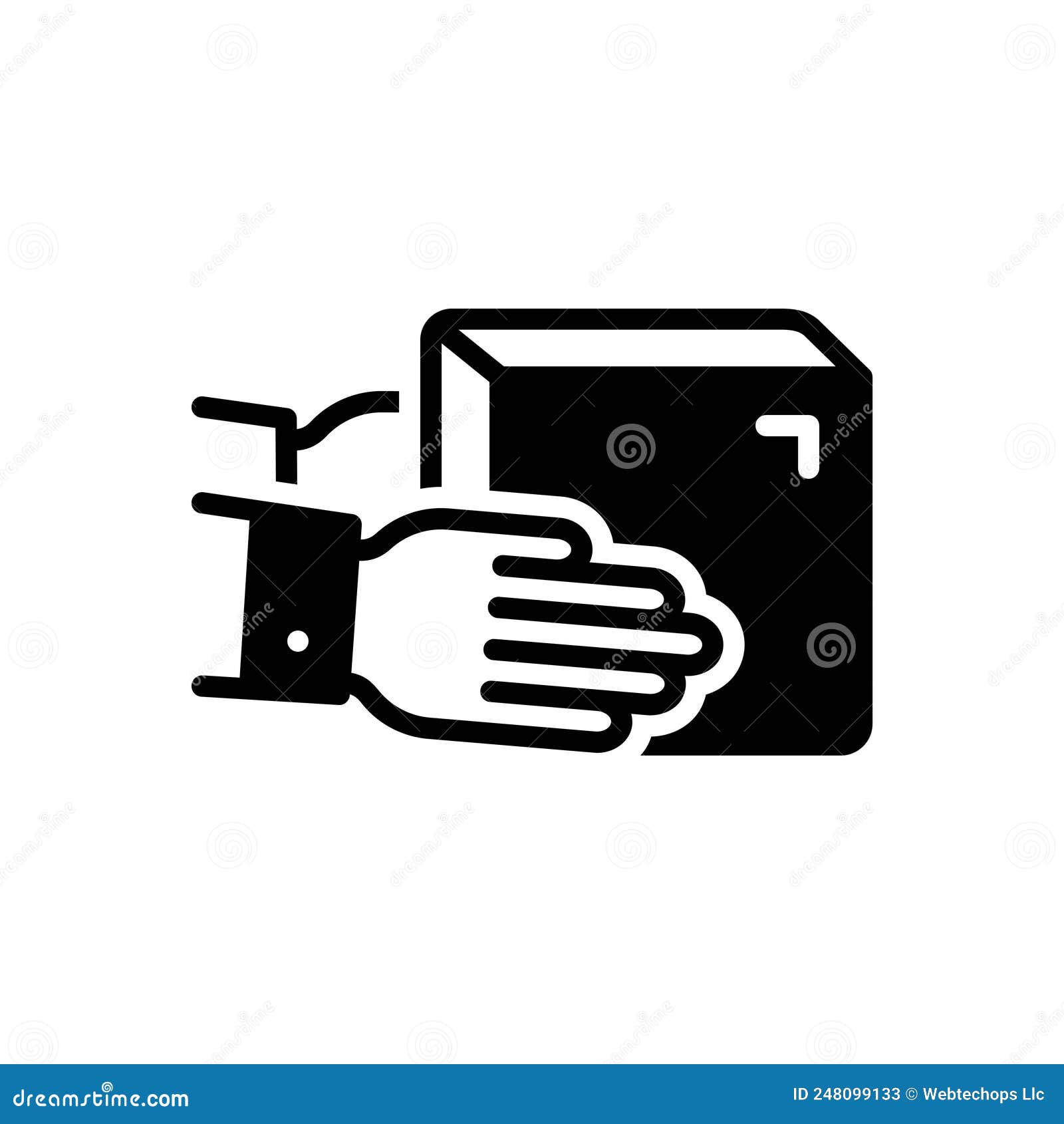 Black Solid Icon for Receivers, Getter and Collect Stock Vector ...