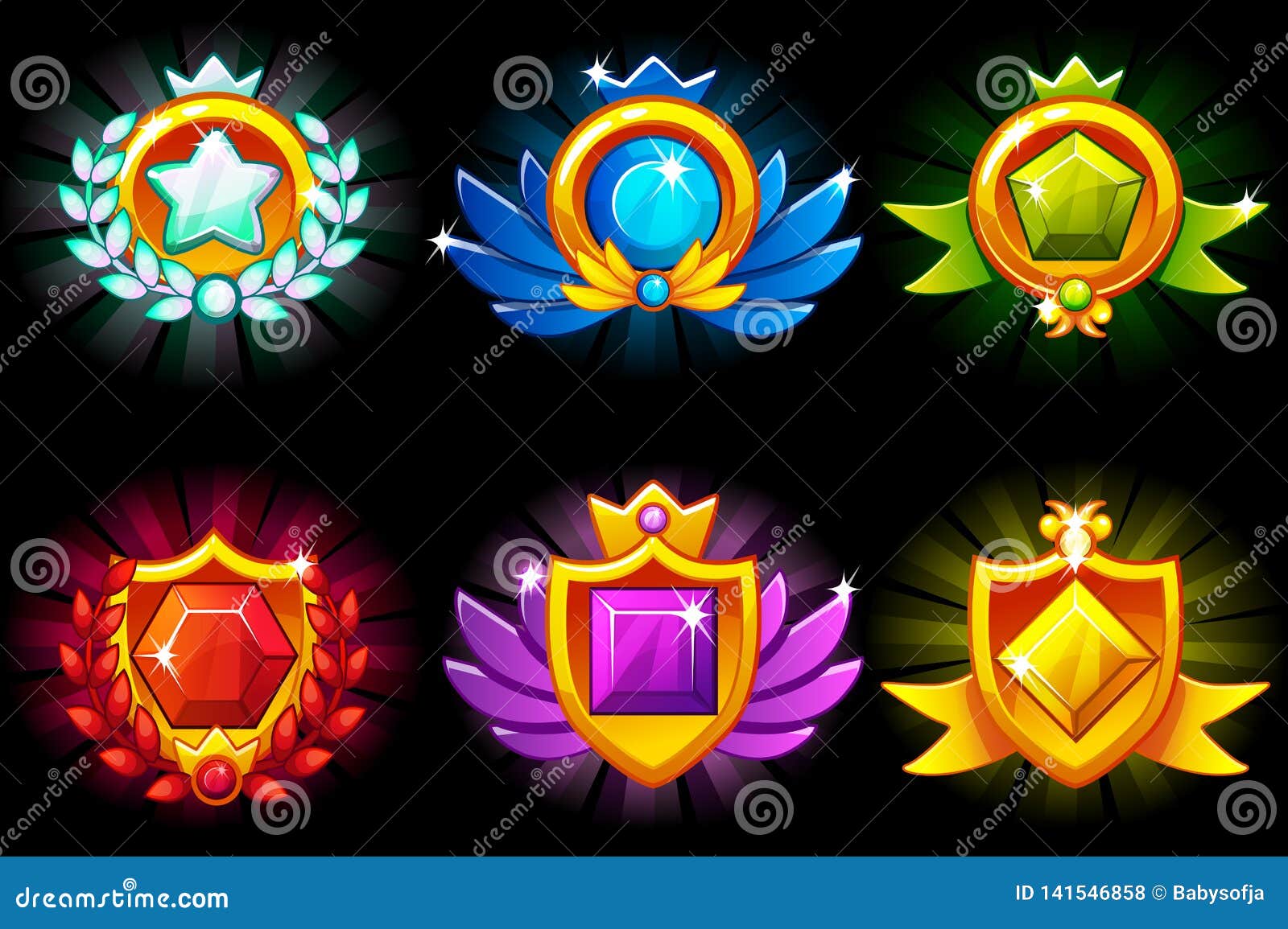 Receiving Achievement, Vector Templates Awards and Precious Stone. for ...