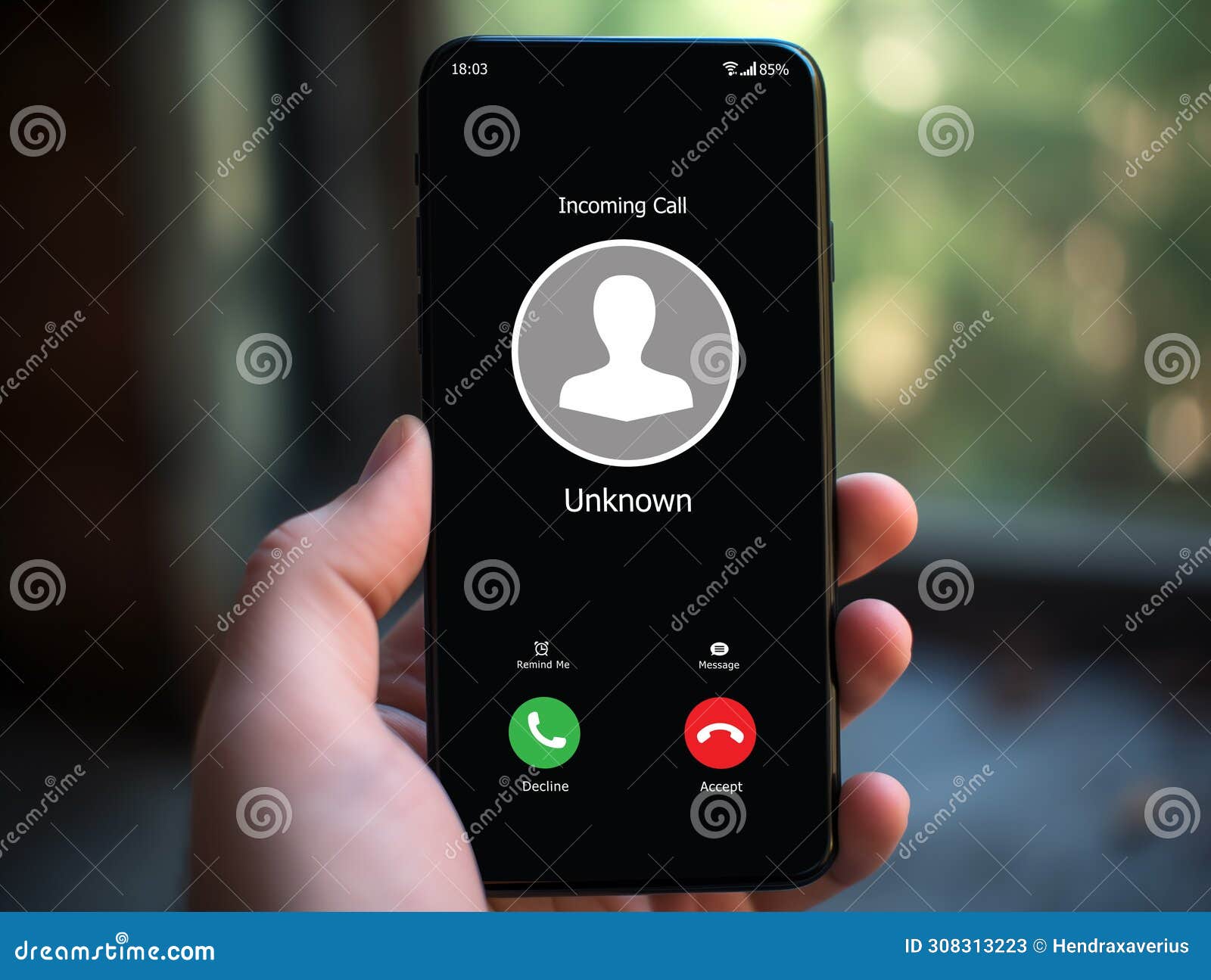 Receiving Call from Unknown Number on Mobile Phone Stock Illustration ...