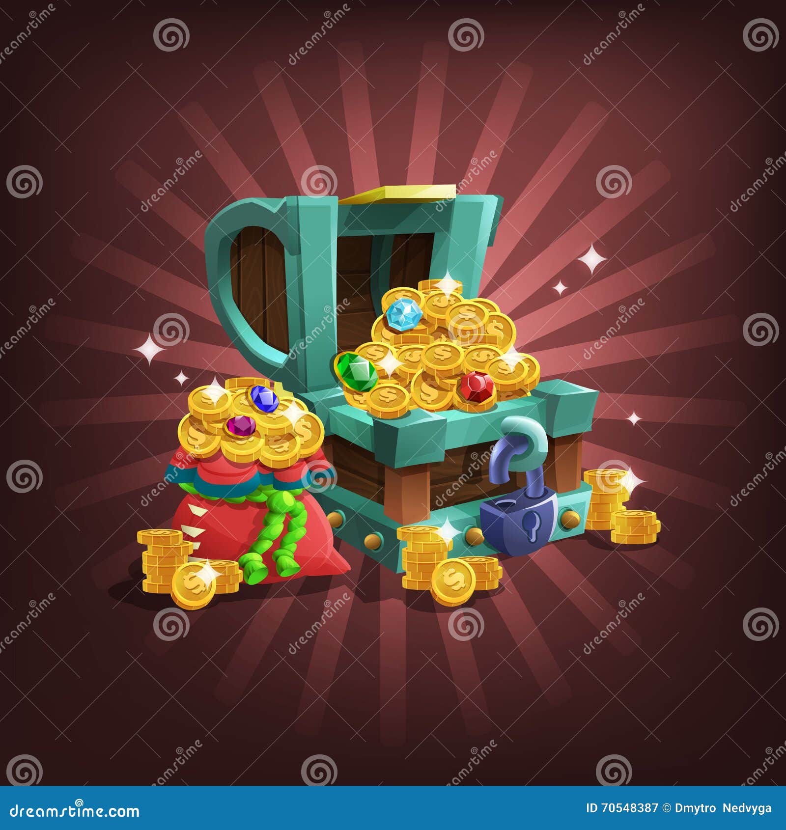 Cartoon Treasure Map Vector Illustration | CartoonDealer.com #15028828