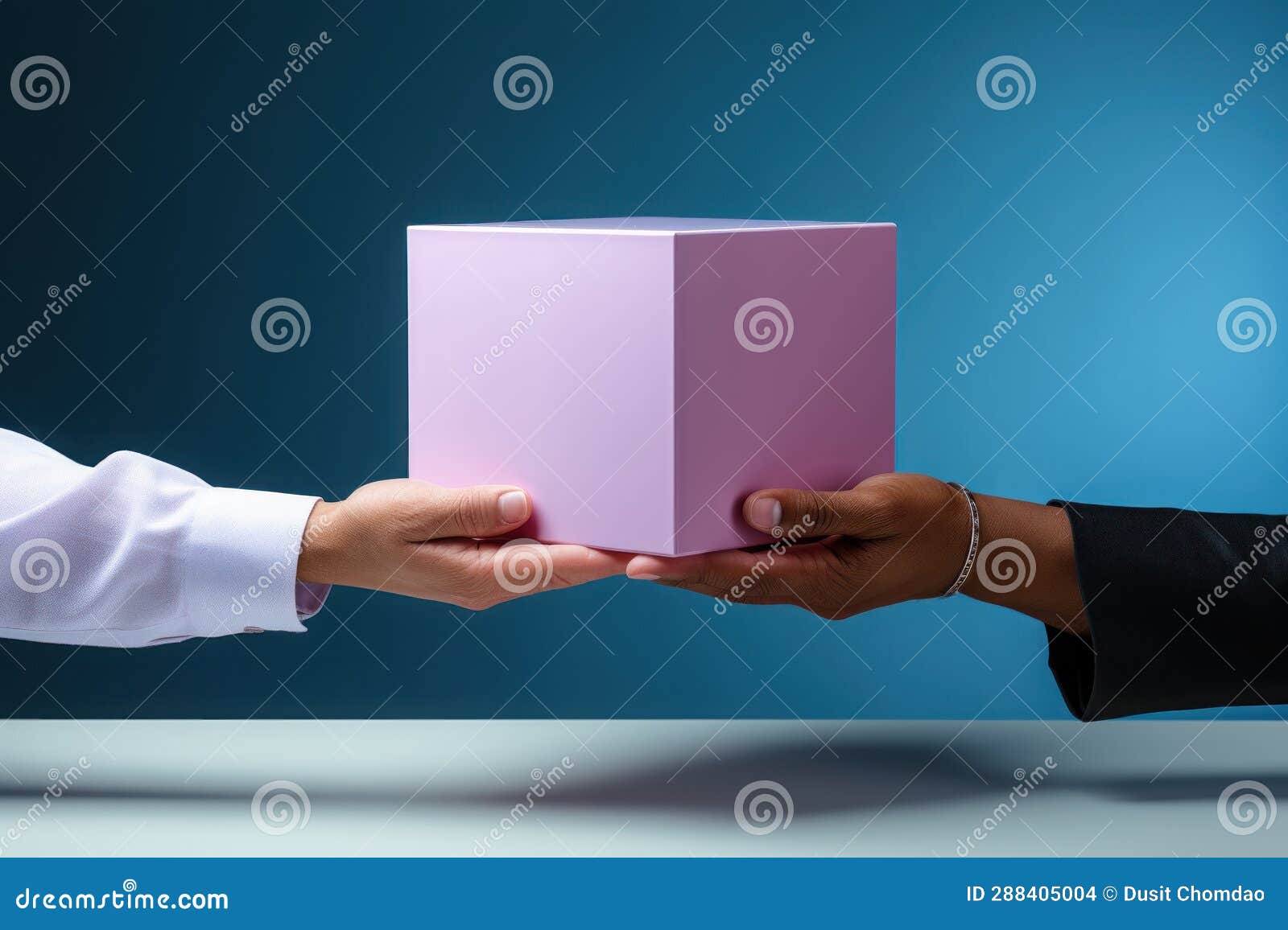 Receiving Delivery in Small White Box. Generative AI Stock Illustration ...