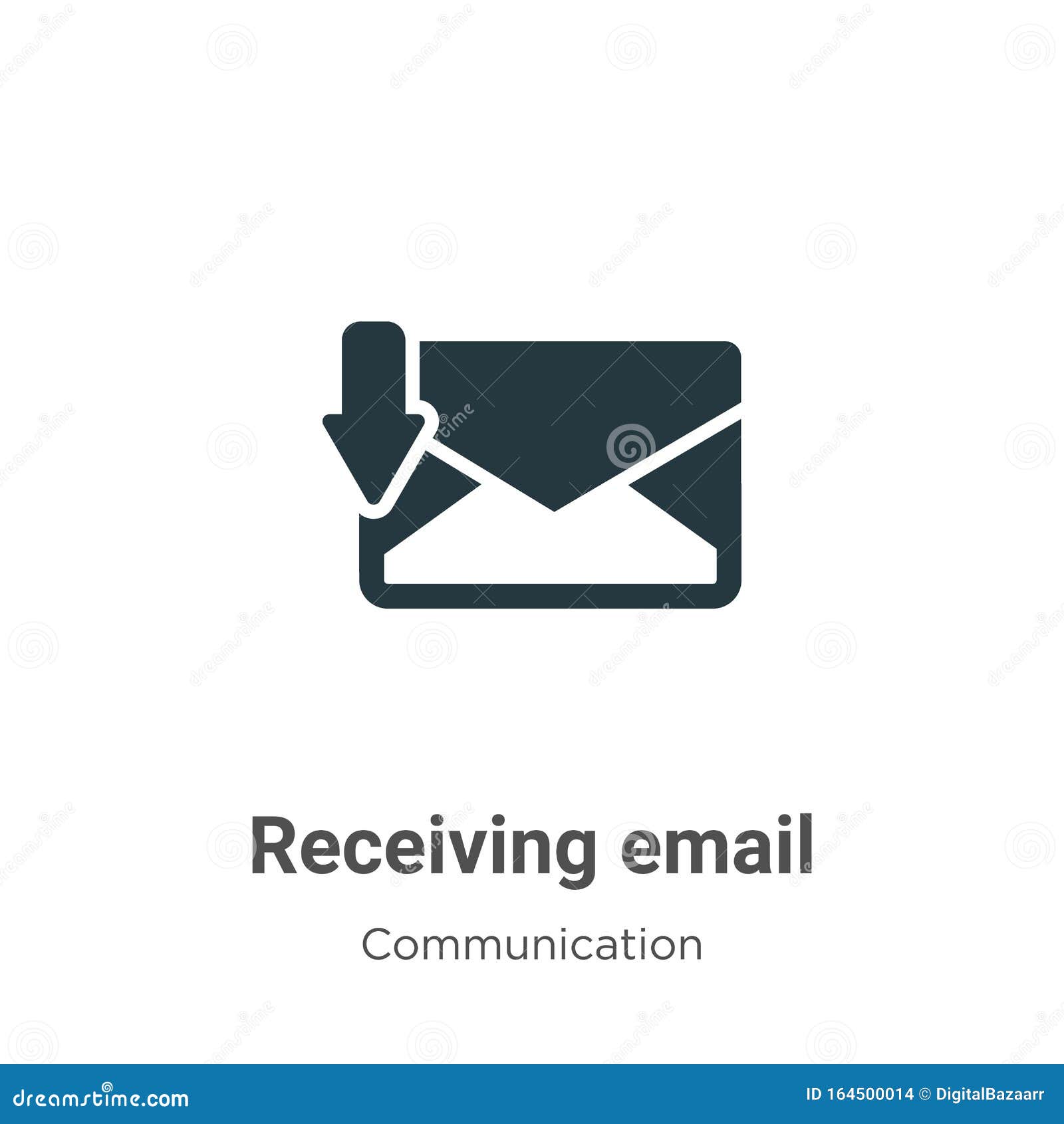 Receiving Email Vector Icon on White Background. Flat Vector Receiving ...