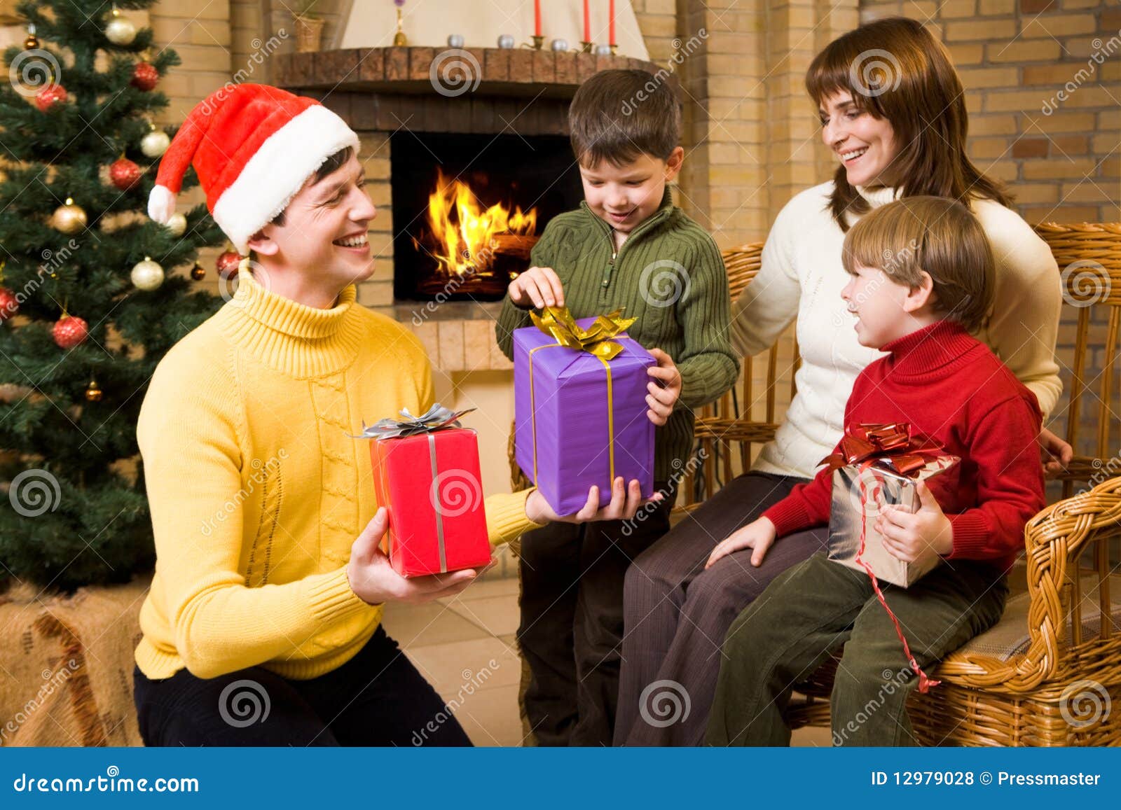 Receiving gifts stock photo. Image of brother, caucasian - 12979028