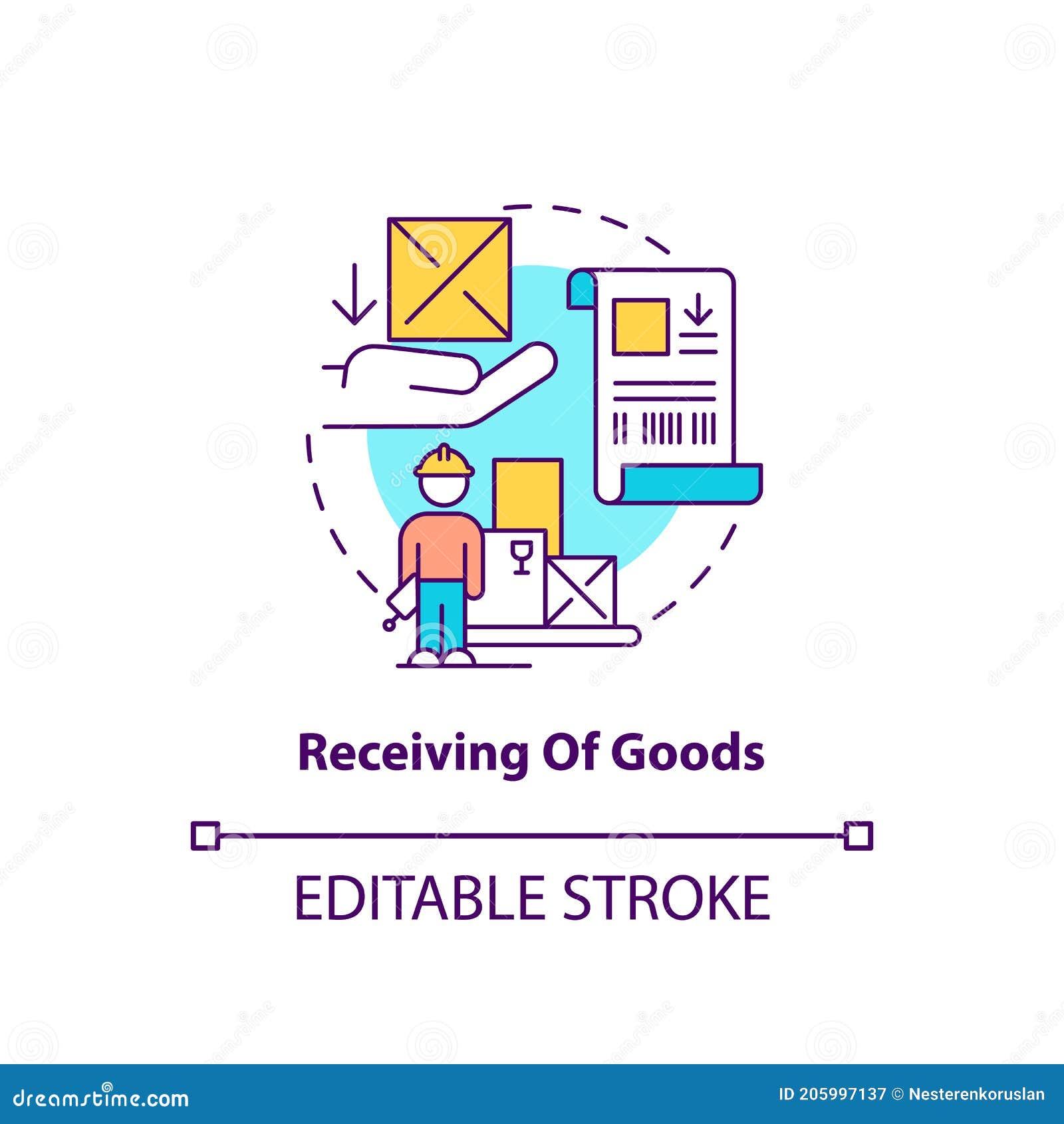 Receiving of Goods Concept Icon Stock Vector - Illustration of ...