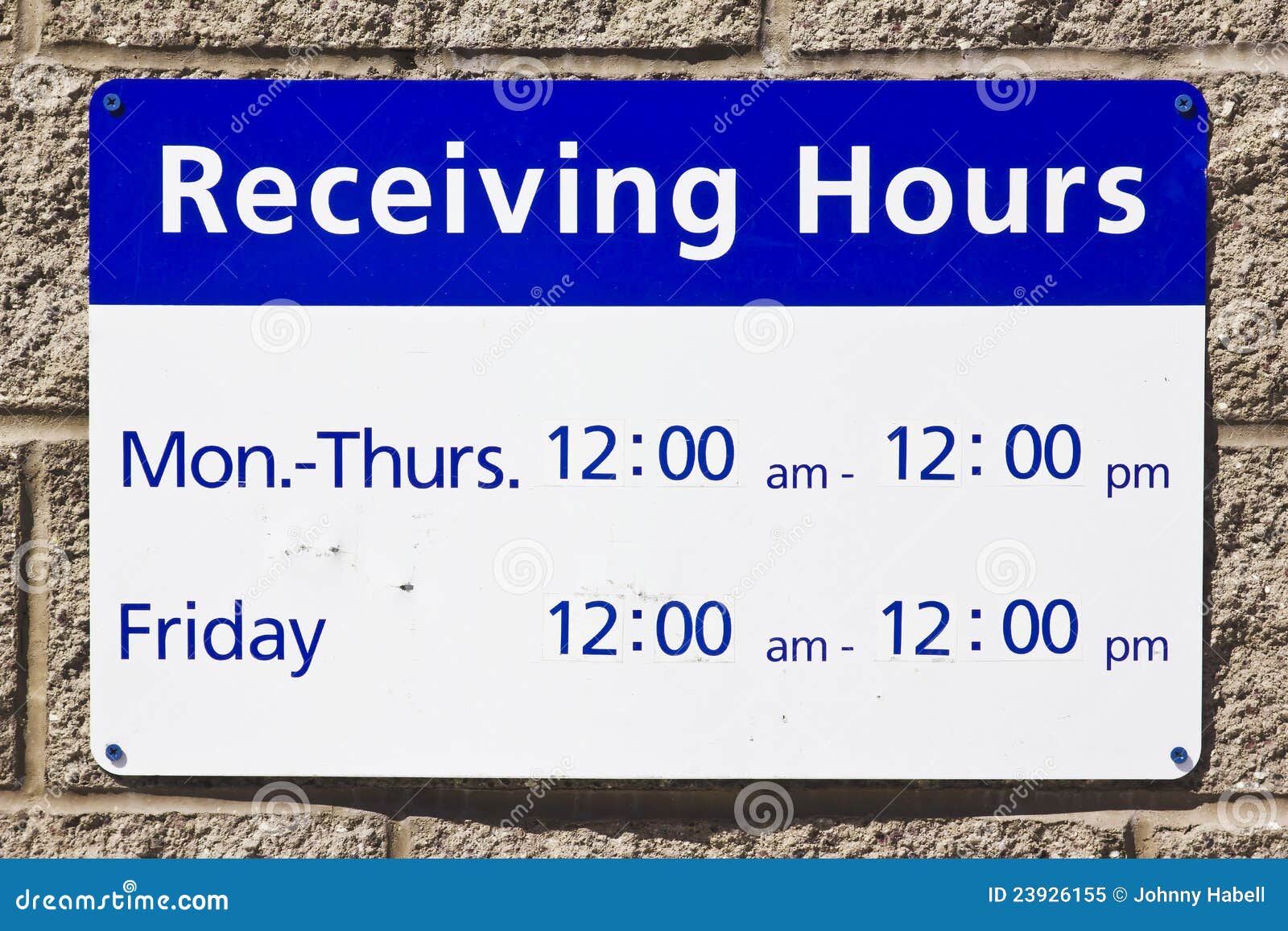 Receiving Hours and Time stock image. Image of industry - 23926155