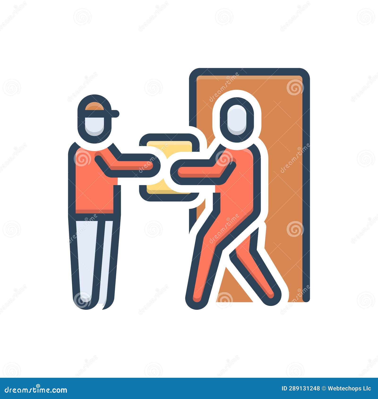 Color Illustration Icon for Receiving, Parcel and Giving Stock ...