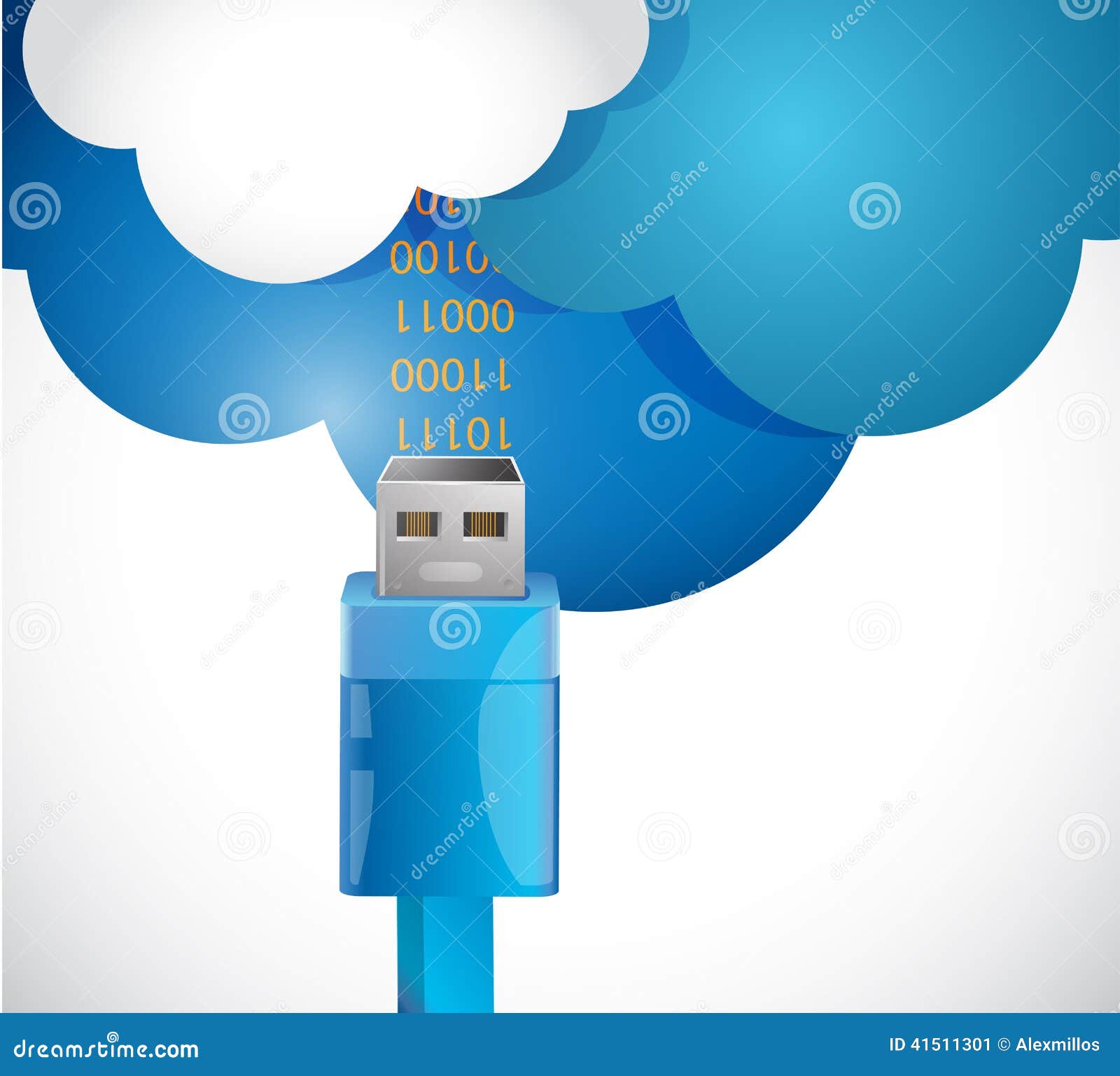 Receiving Information from the Cloud. Illustration Stock Illustration ...