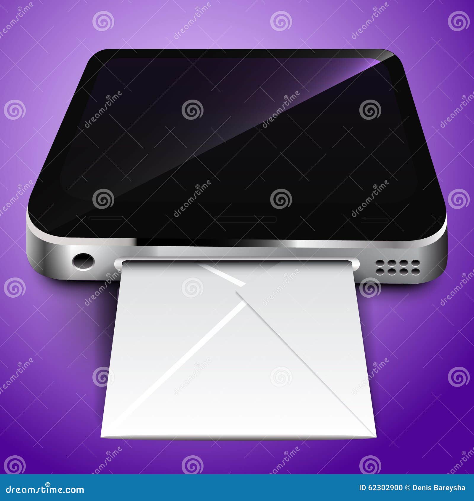 Receiving Mail through a Mobile Device Stock Vector - Illustration of ...