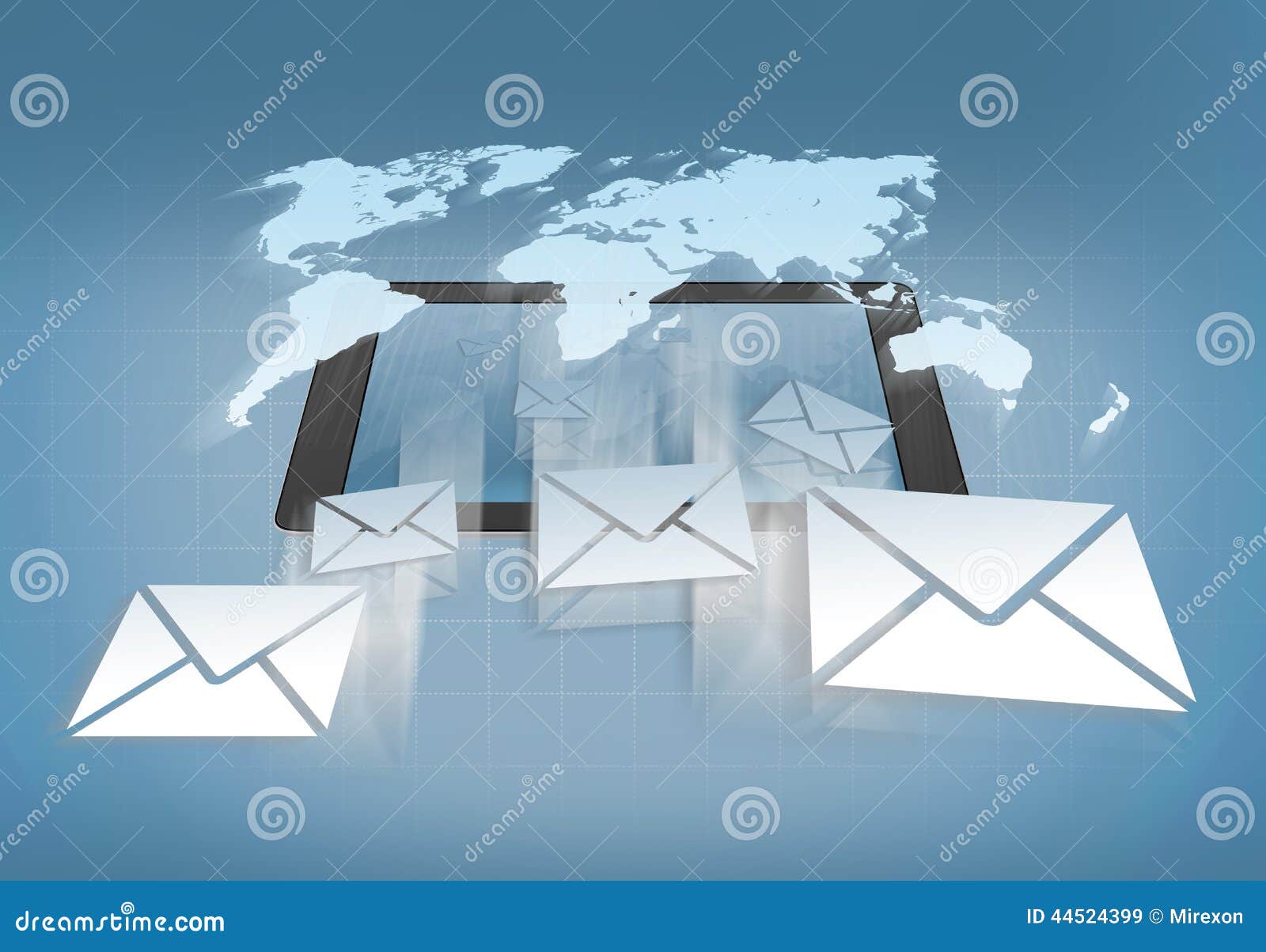 Receiving mail on a tablet stock illustration. Illustration of ...