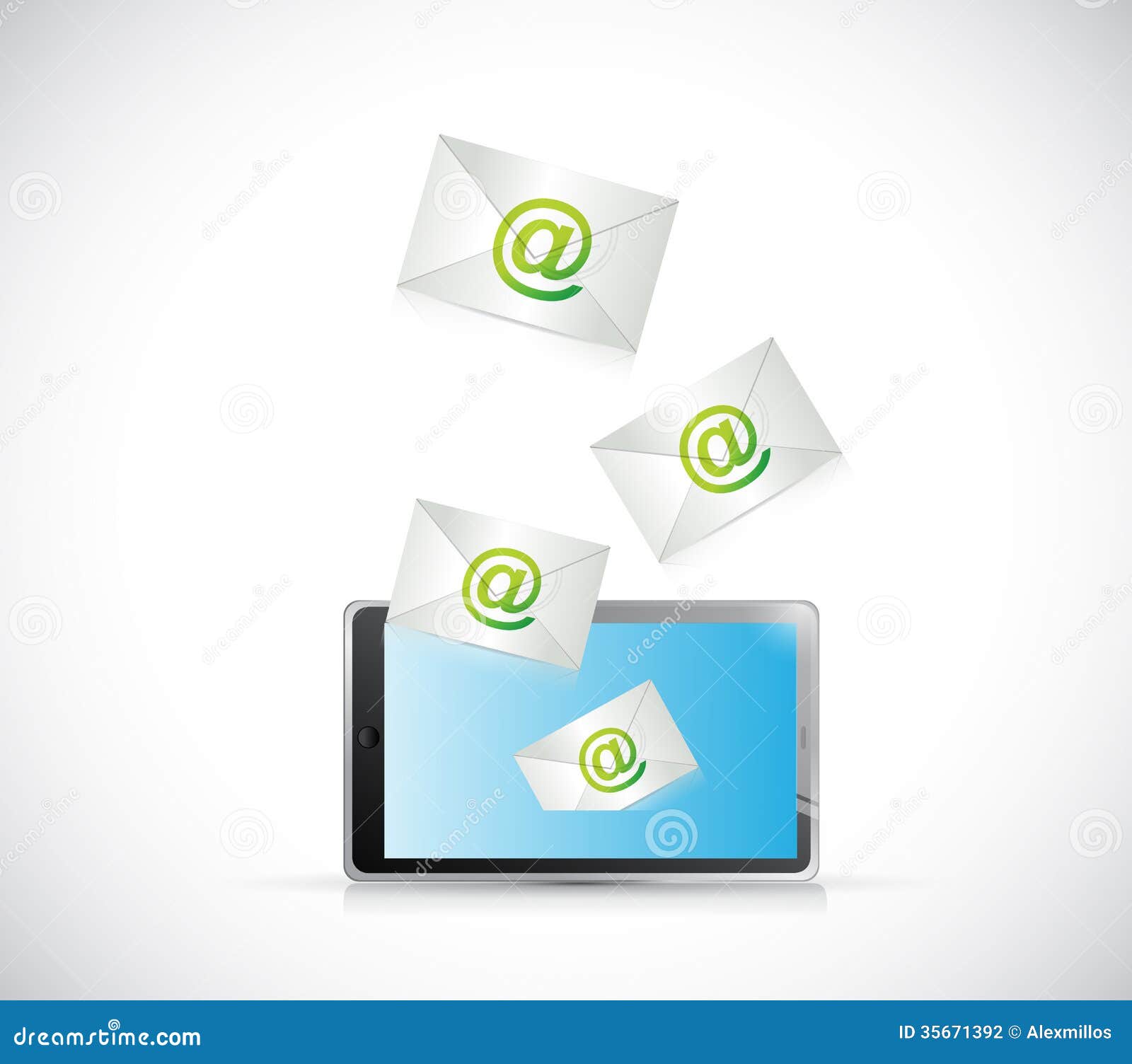 Receiving Mail on a Tablet. Illustration Design Stock Illustration ...