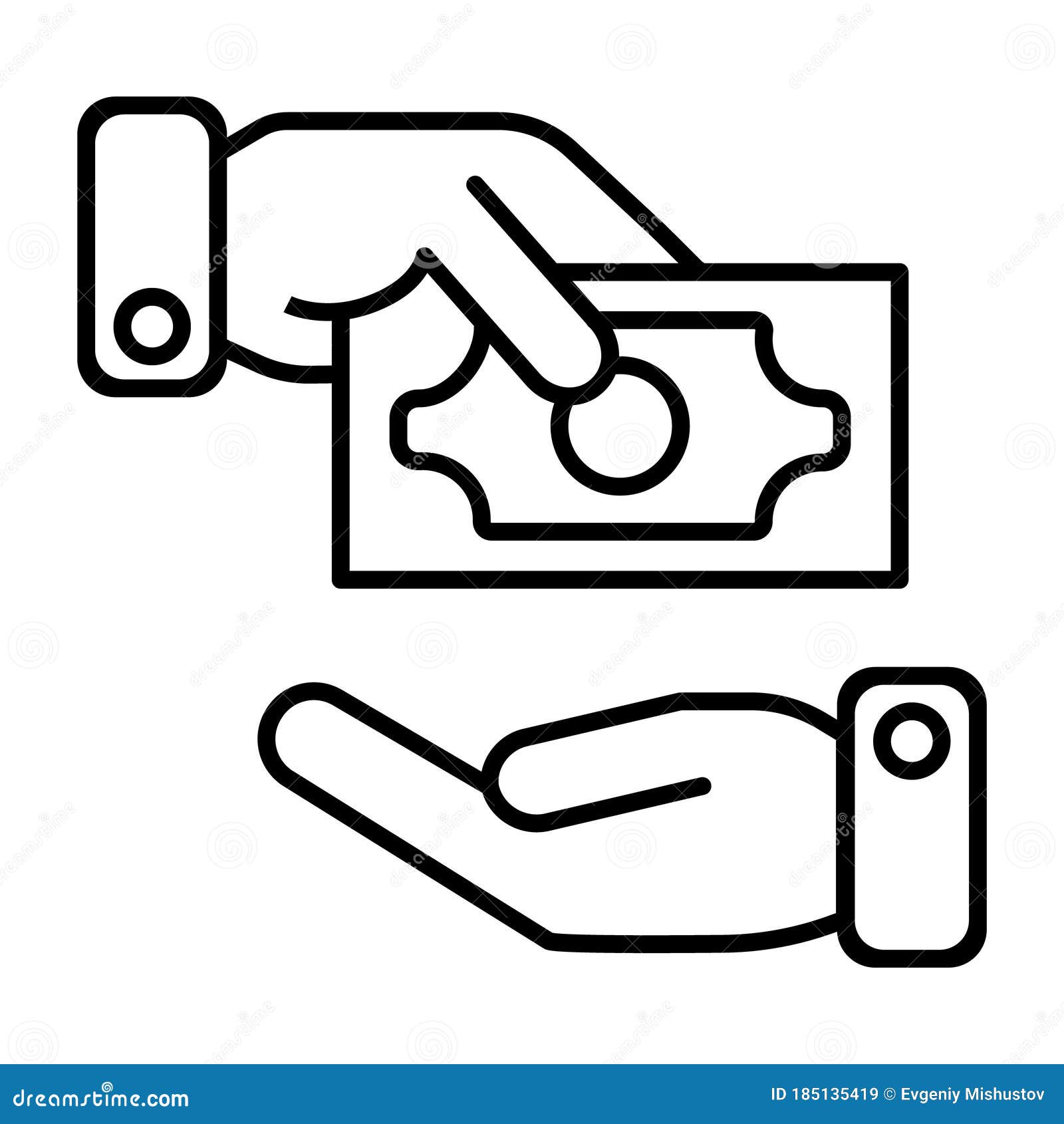 Receiving Money Icon Give Money Vector Illustration Stock Vector ...