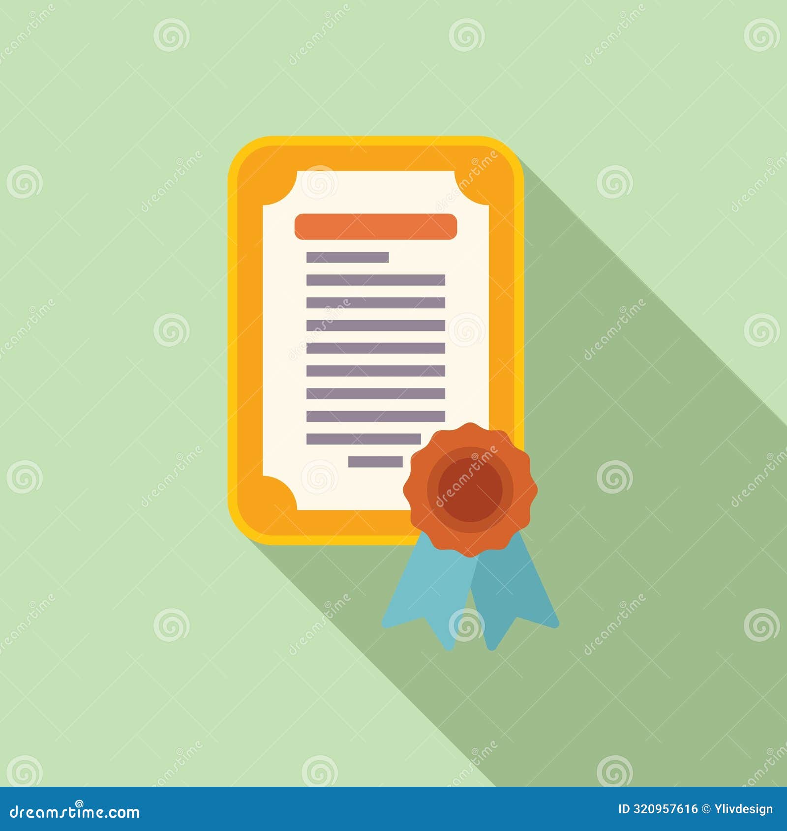 Receiving Official Document with Blue Ribbon Stock Vector ...