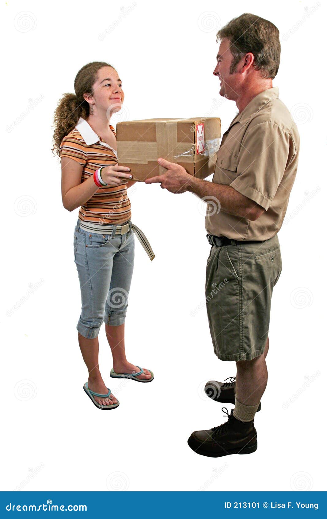 Receiving a Package 2 stock image. Image of couriers, gift - 213101