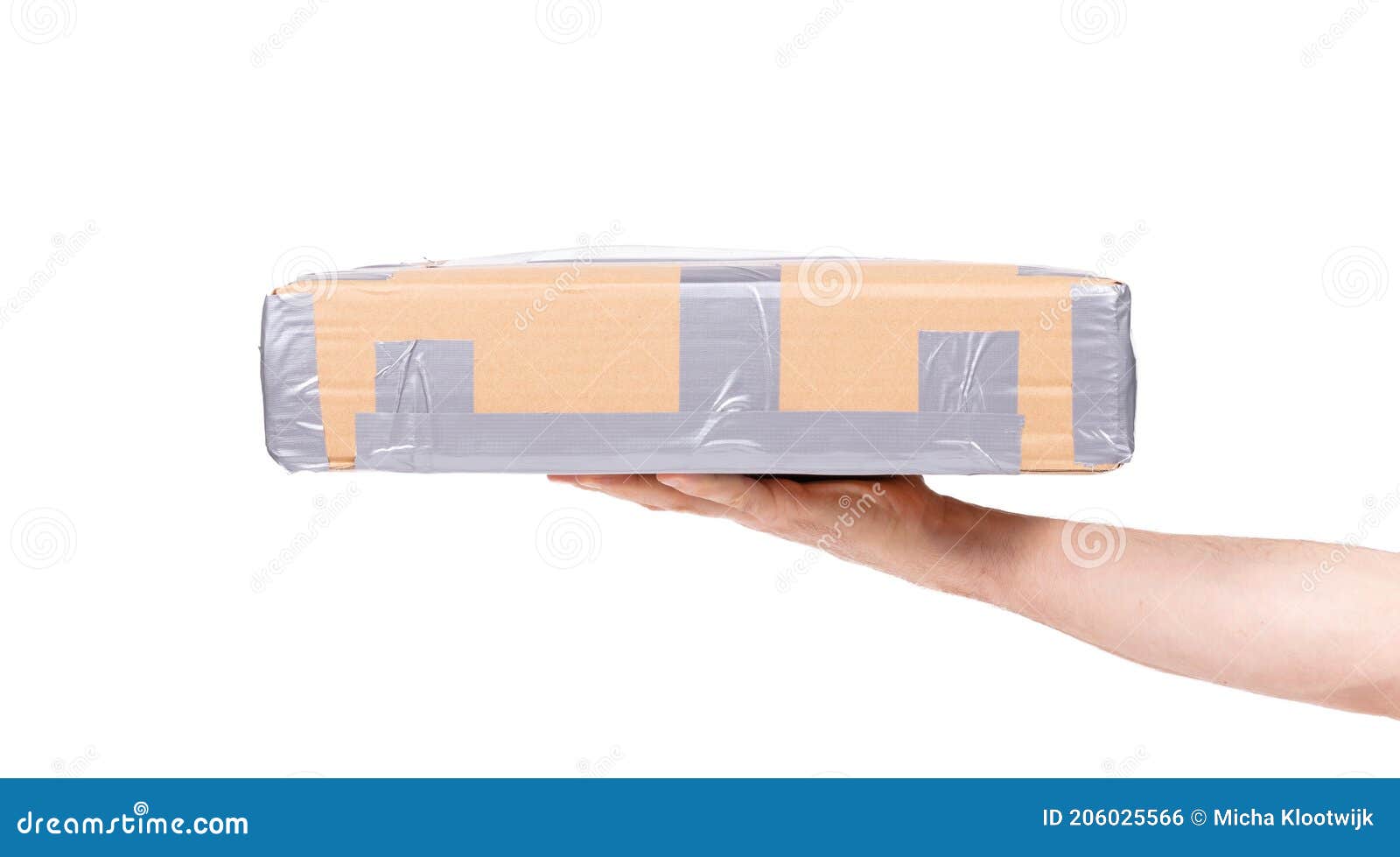 Receiving a Package, Blank Label Stock Photo - Image of courier ...