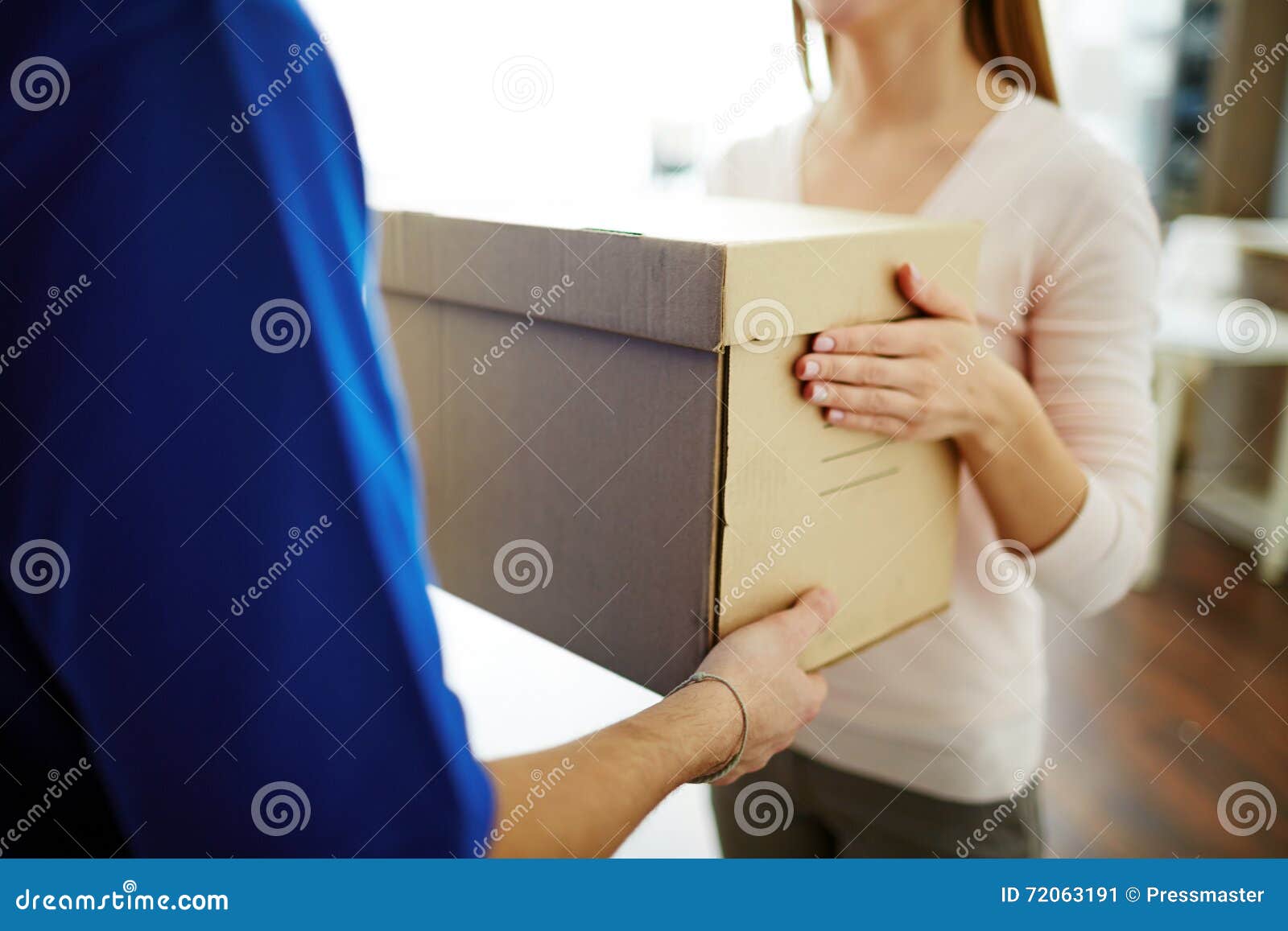 Receiving a parcel stock image. Image of adult, male - 72063191