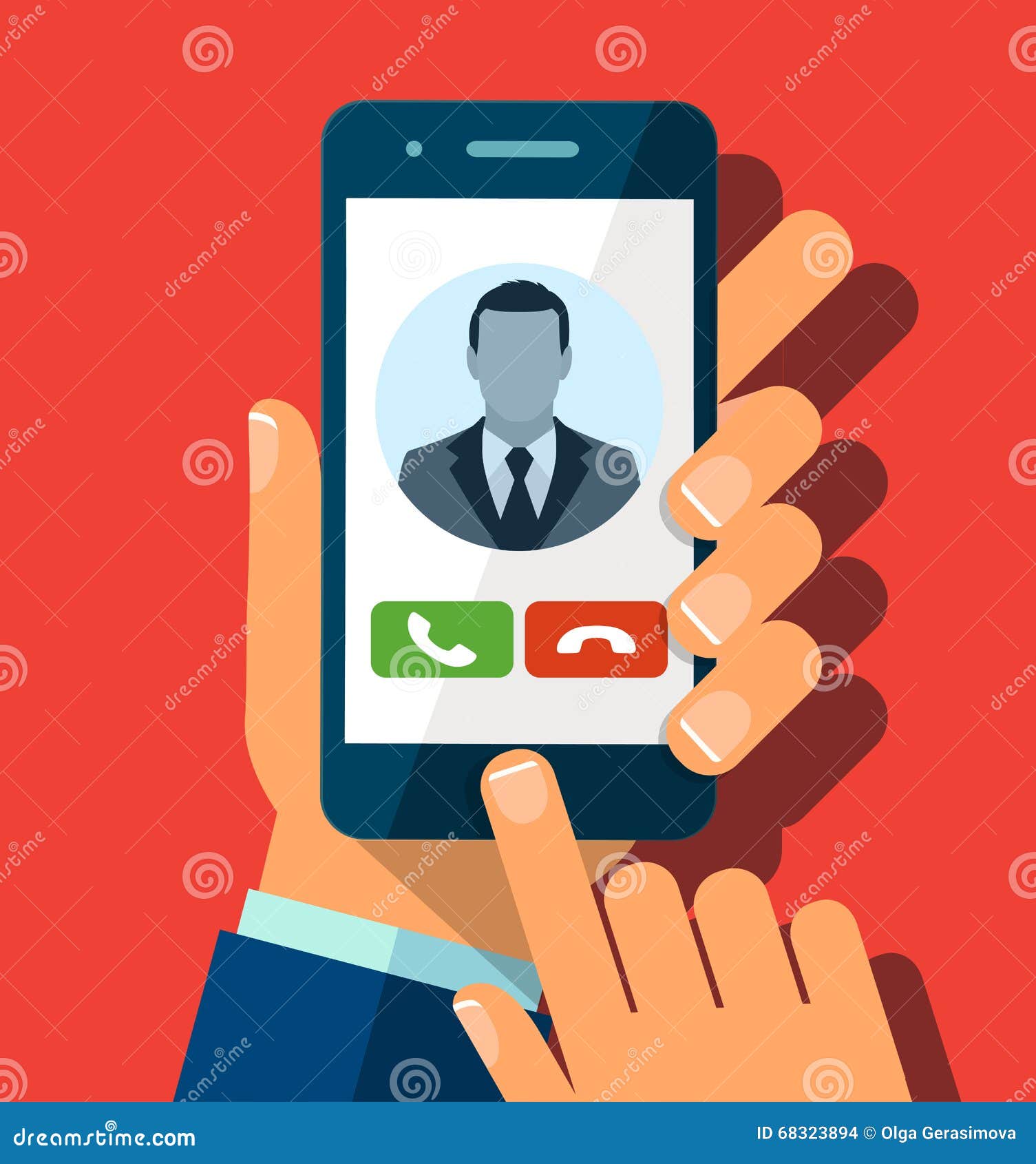 Receiving phone call stock vector. Illustration of mobile - 68323894