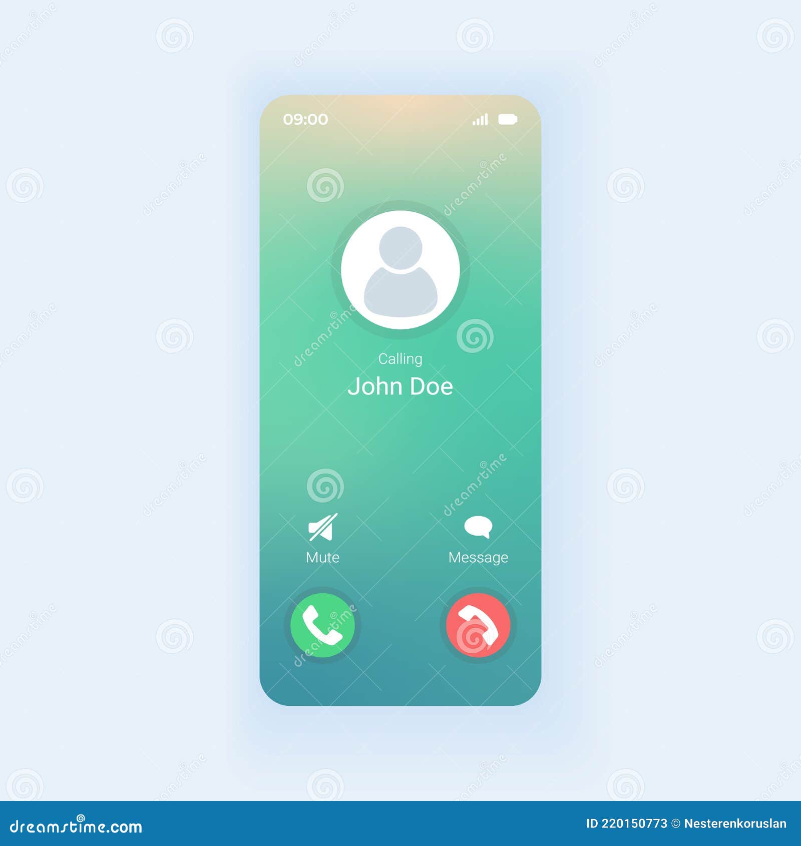 Receiving Phone Call Smartphone Interface Vector Template Stock Vector