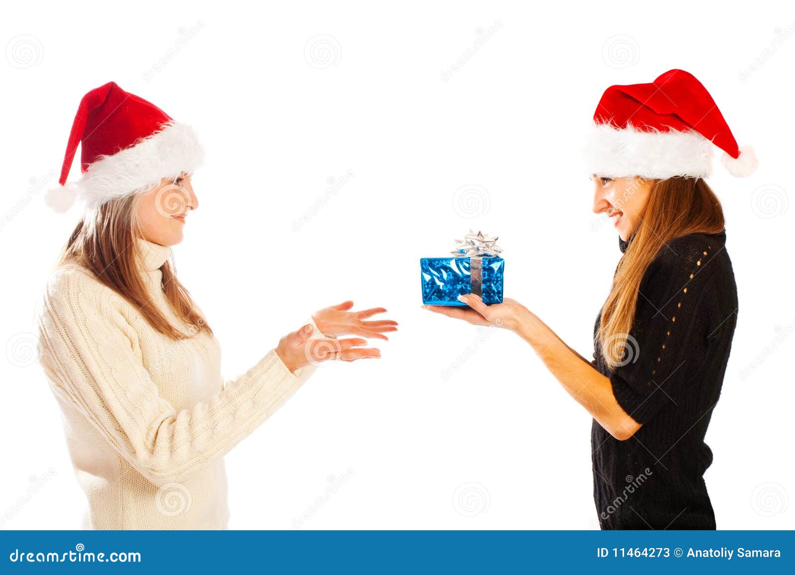 Receiving a present stock image. Image of isolated, people - 11464273