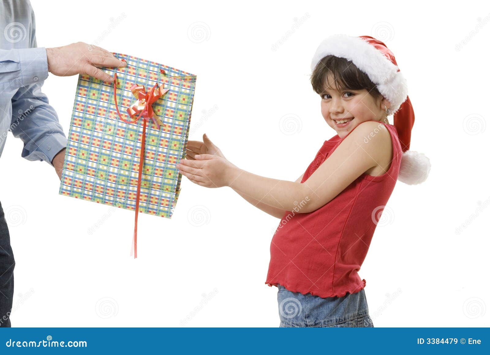 Receiving a present stock image. Image of christmastime - 3384479