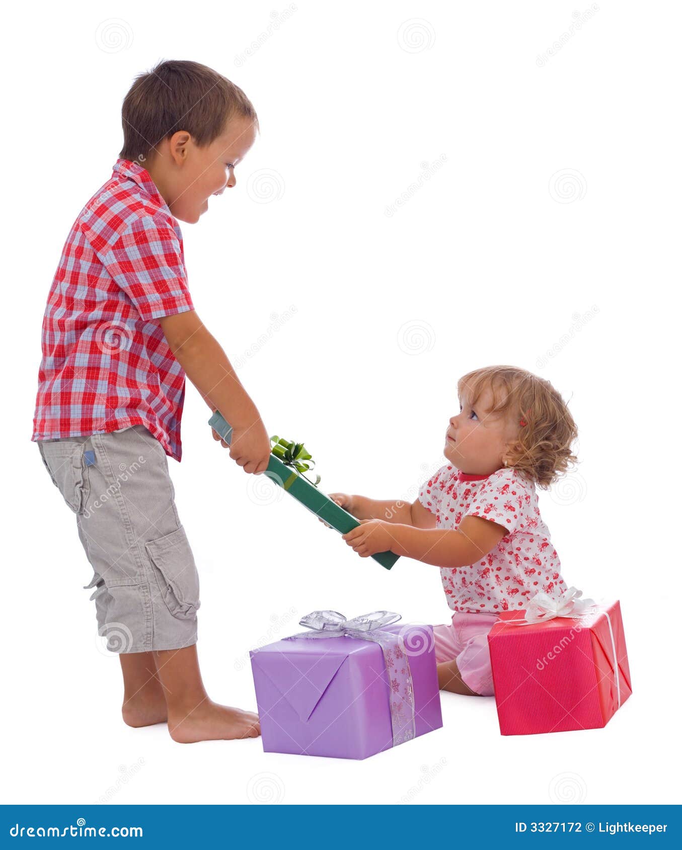 Receiving the presents stock photo. Image of excited, presents - 3327172