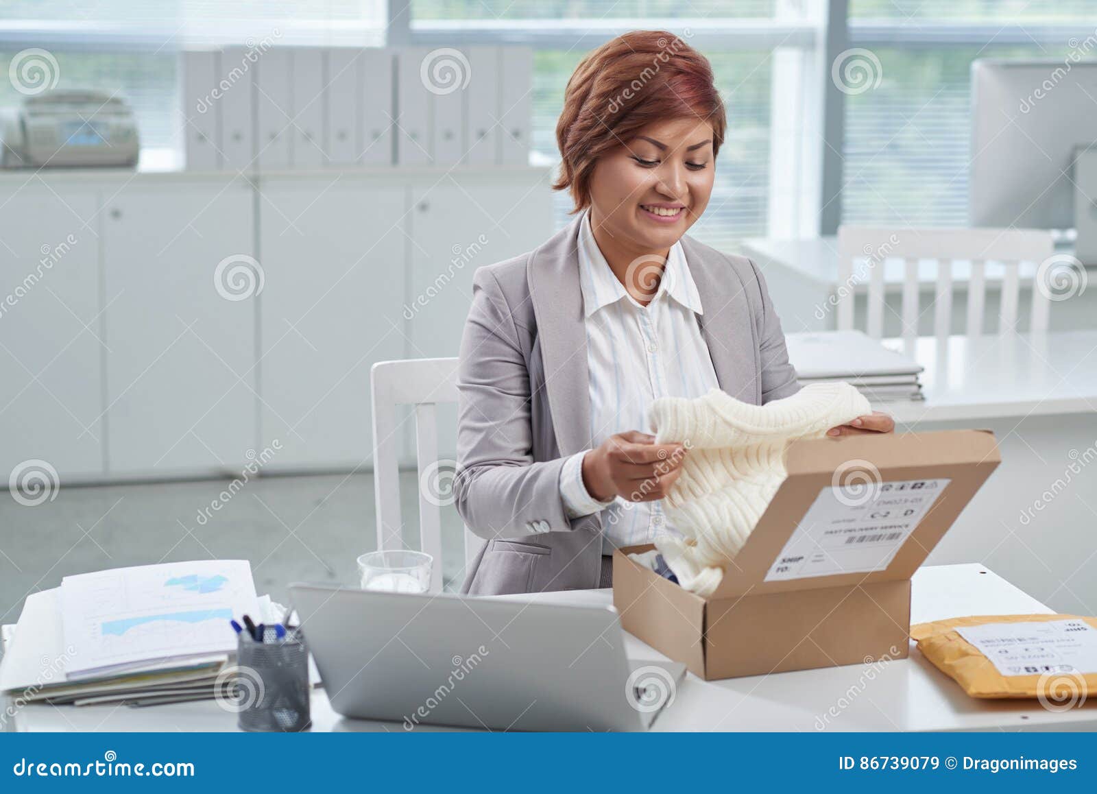 Receiving purchase at work stock image. Image of entrepreneur - 86739079