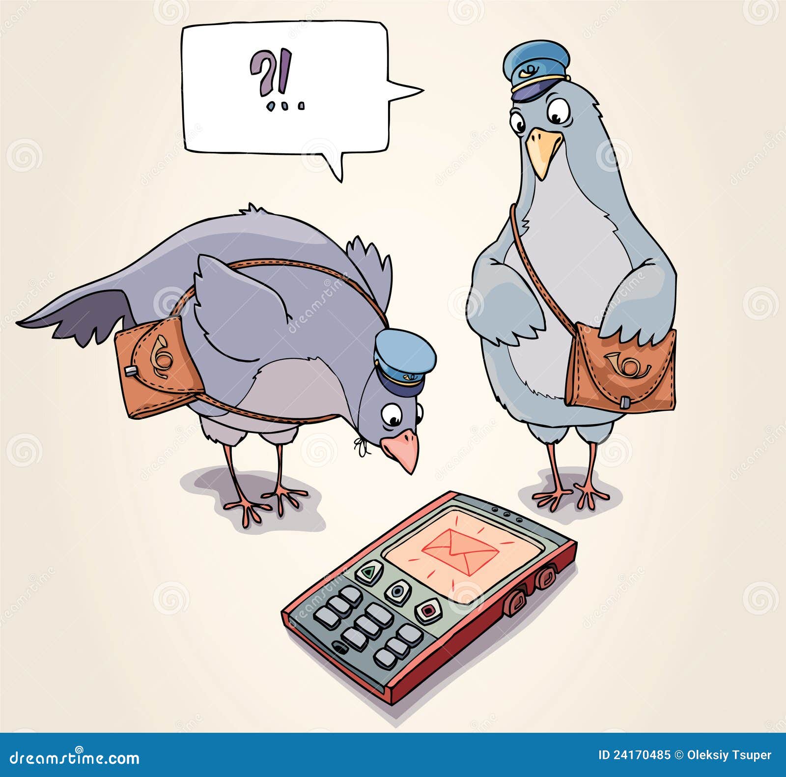 Receiving the SMS stock vector. Illustration of humor - 24170485