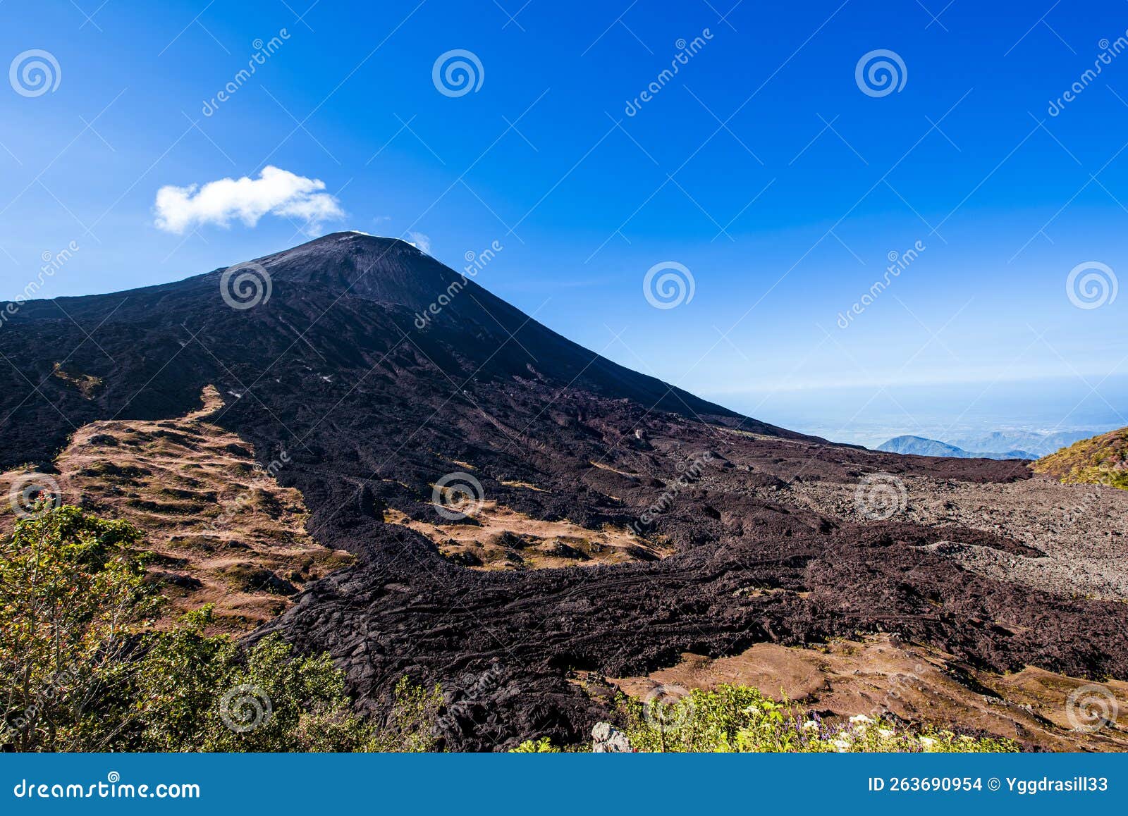 Recent Lava Field on the Slope of Pacaya Volcano Stock Photo - Image of ...