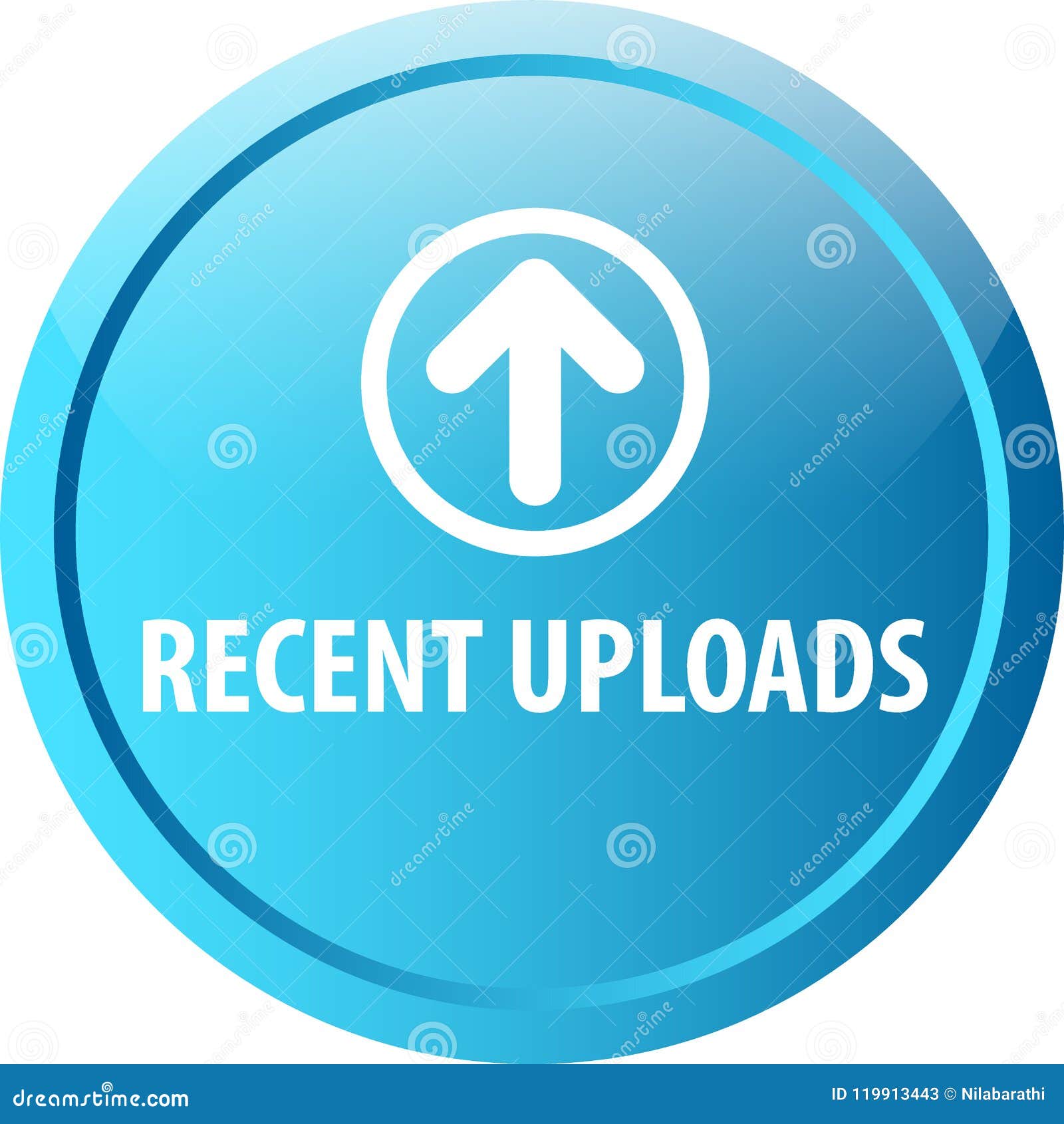 Recent uploads web button stock illustration. Illustration of colorful ...