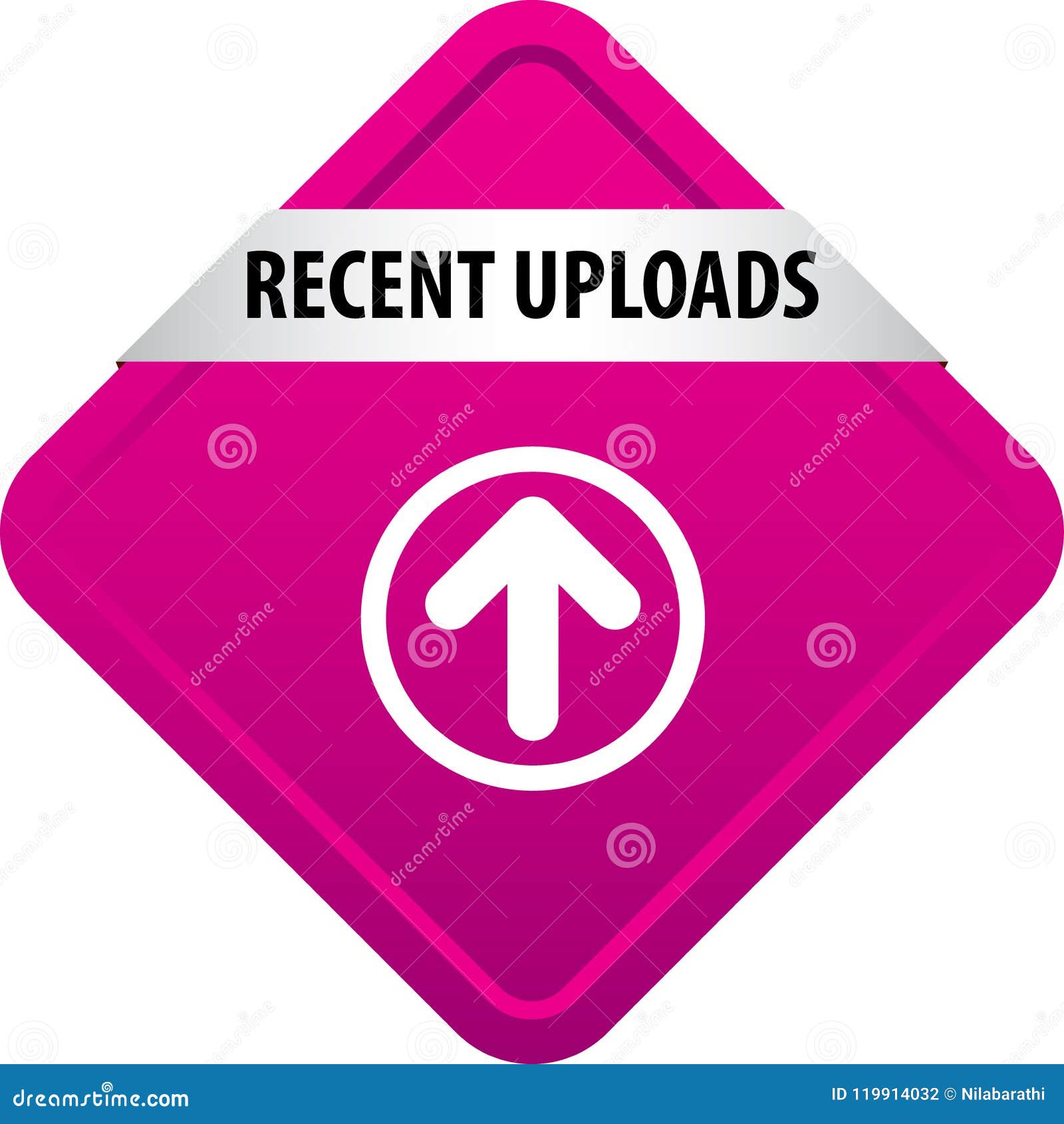 Recent uploads web button stock illustration. Illustration of glossy ...