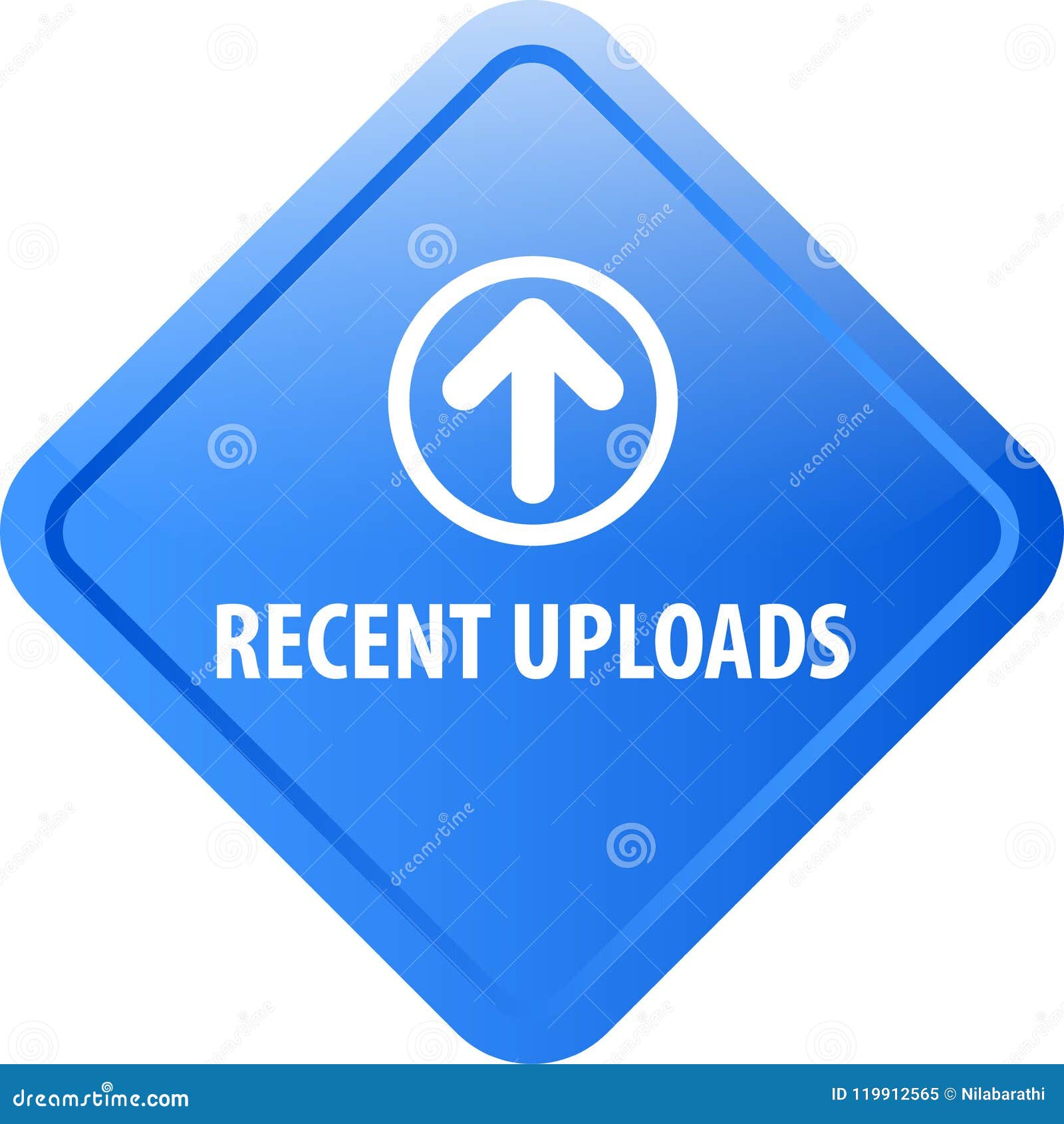 Recent uploads web button stock illustration. Illustration of ...