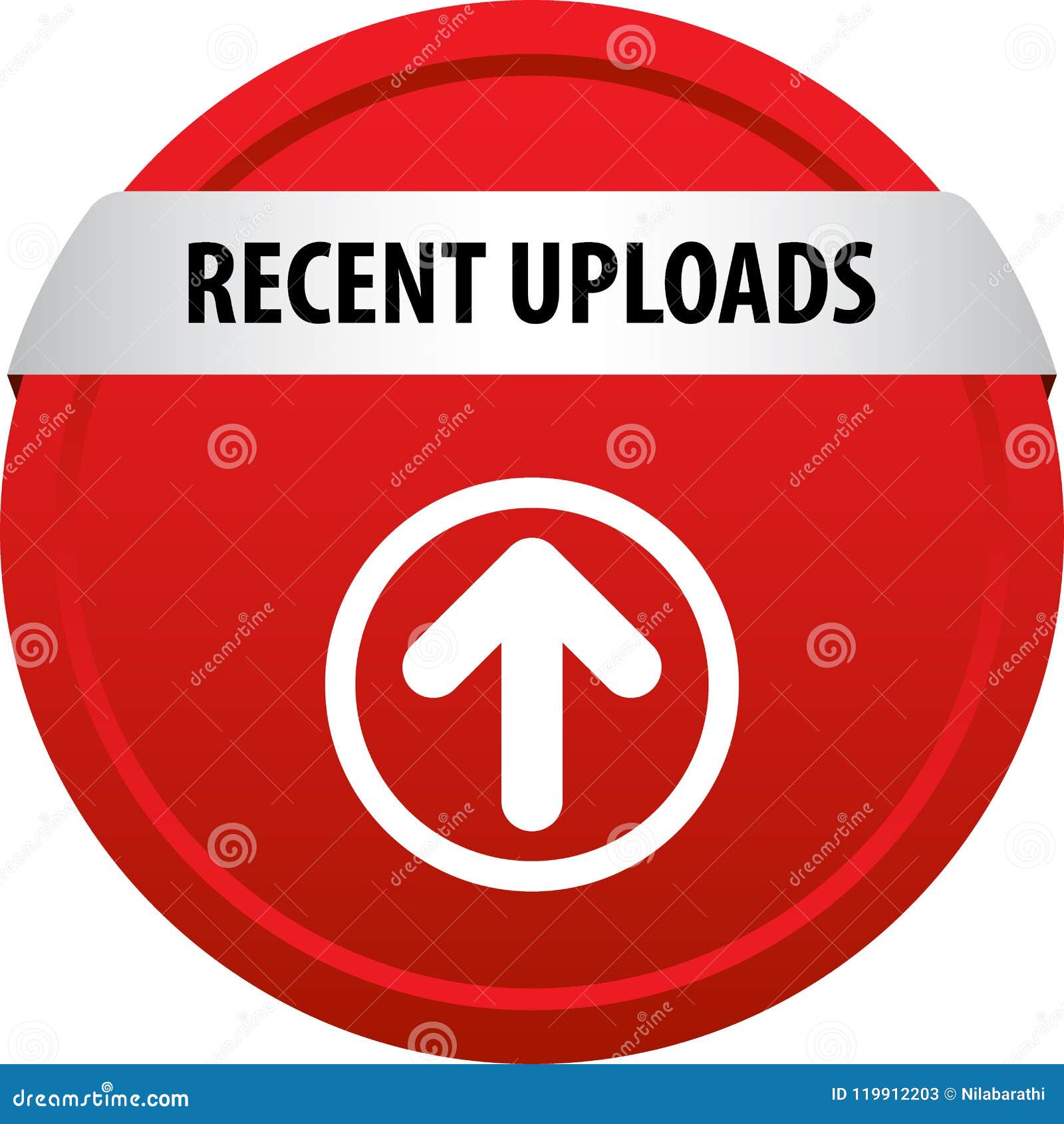 Recent uploads web button stock illustration. Illustration of ...