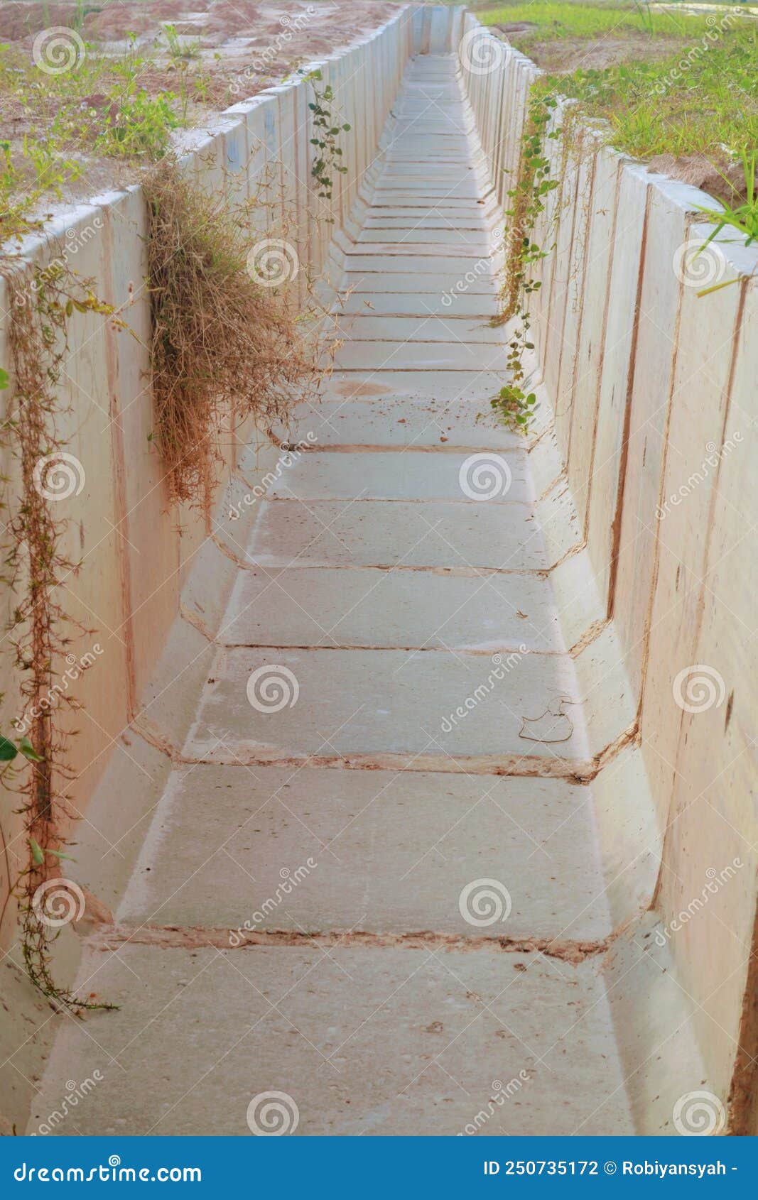 Recently Completed Drainage Channel Stock Photo - Image of floor ...