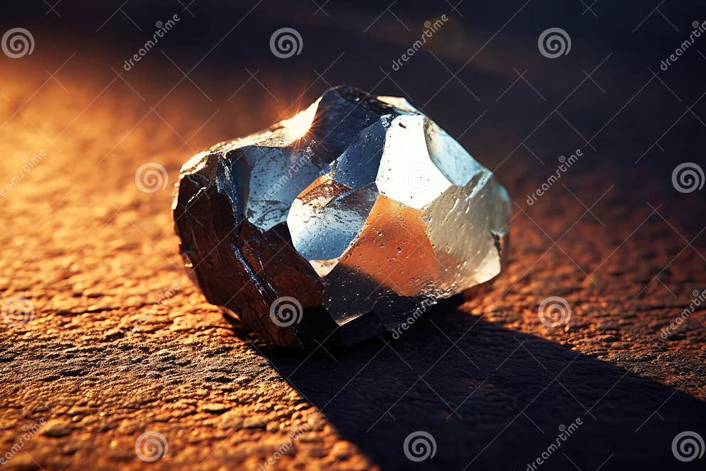 Recently Fallen Meteorite, Its Metallic Surface Gleaming in the ...