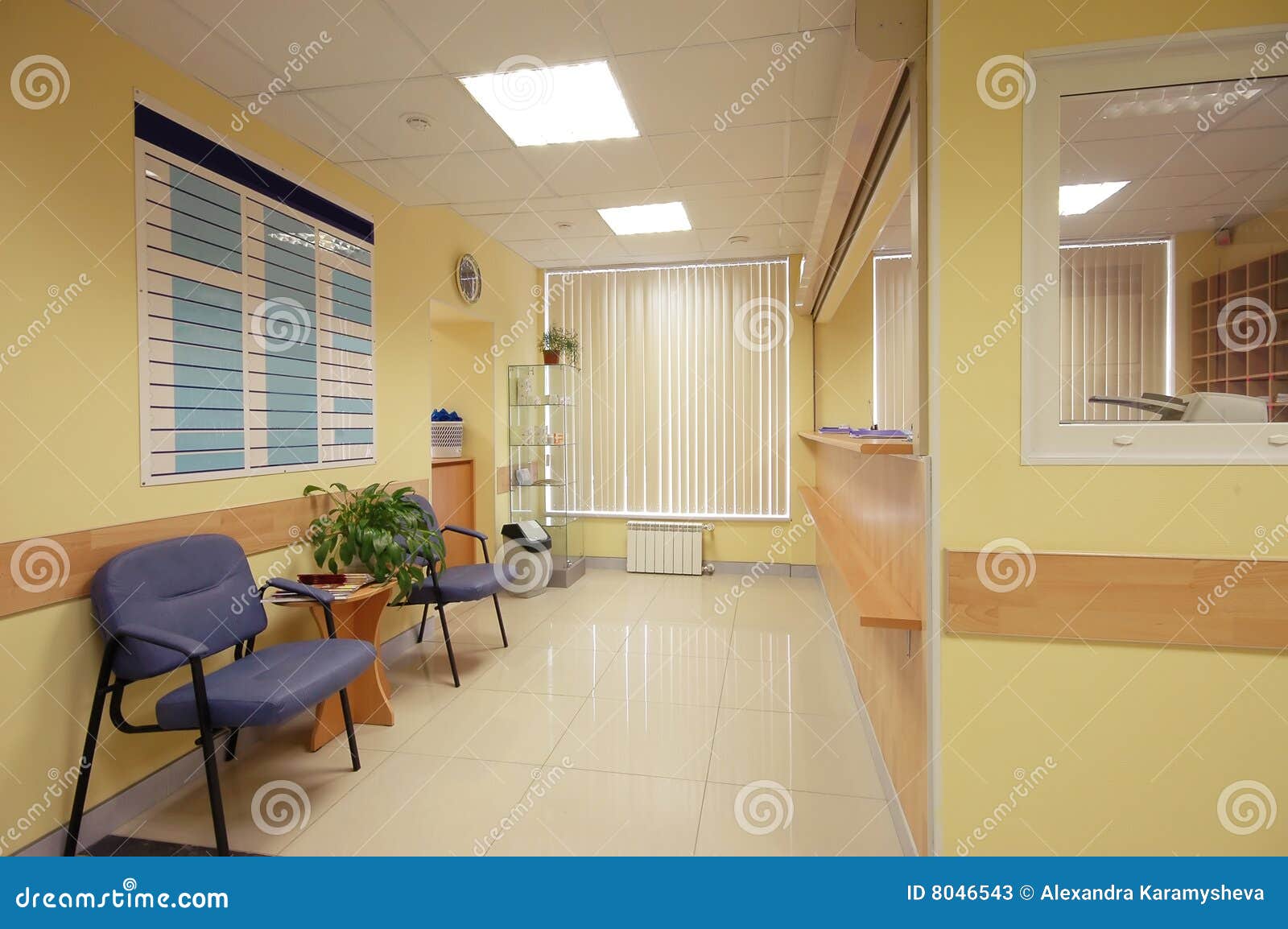 Recepción en hospital imagen de archivo. Imagen de pared - 8046543